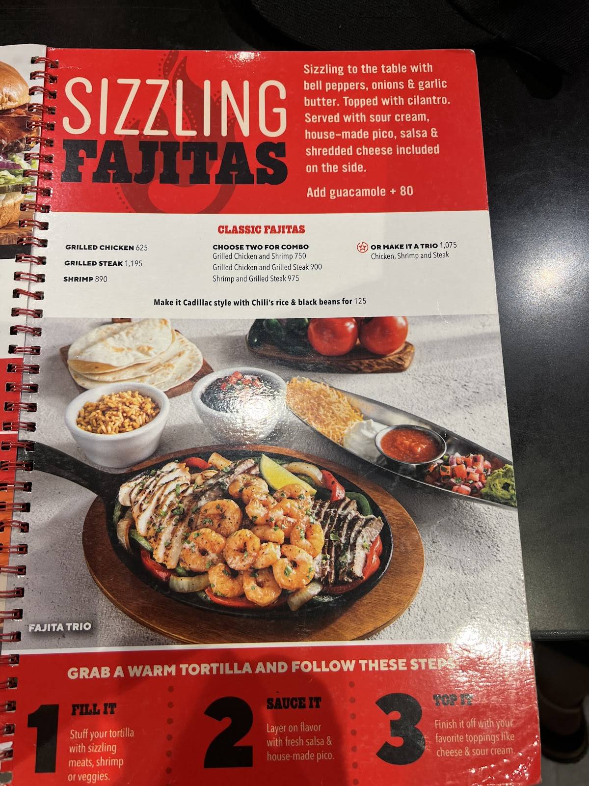Menu at Chili's Ayala Center Cebu restaurant, Cebu City