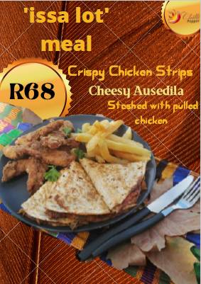 Menu at Chilli Pepper restaurant, Soweto