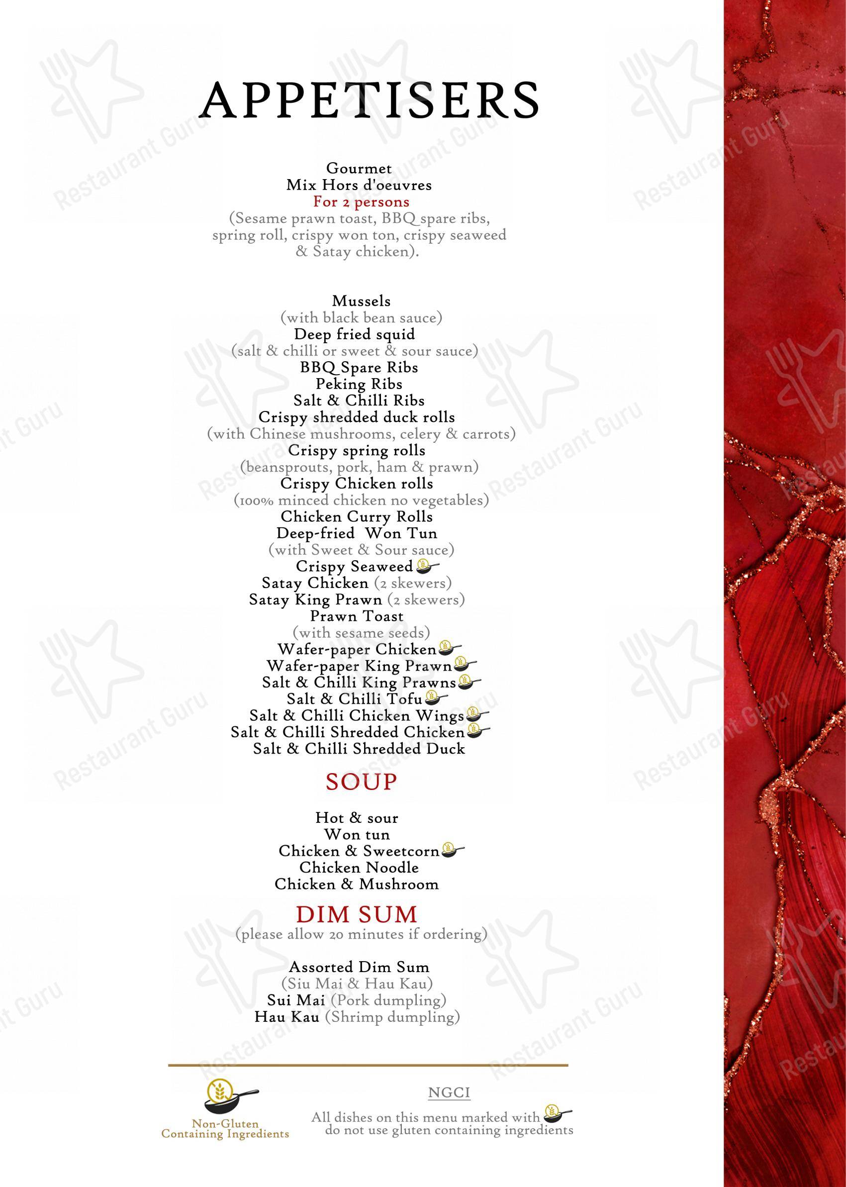 Menu at Chinese Manor House restaurant, Edinburgh, 2 Glasgow Rd