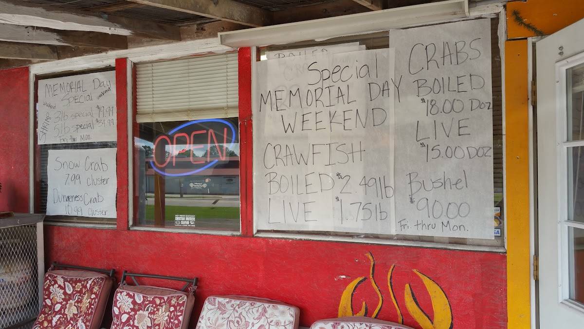 Menu at Christian Brothers Seafood restaurant, Gonzales
