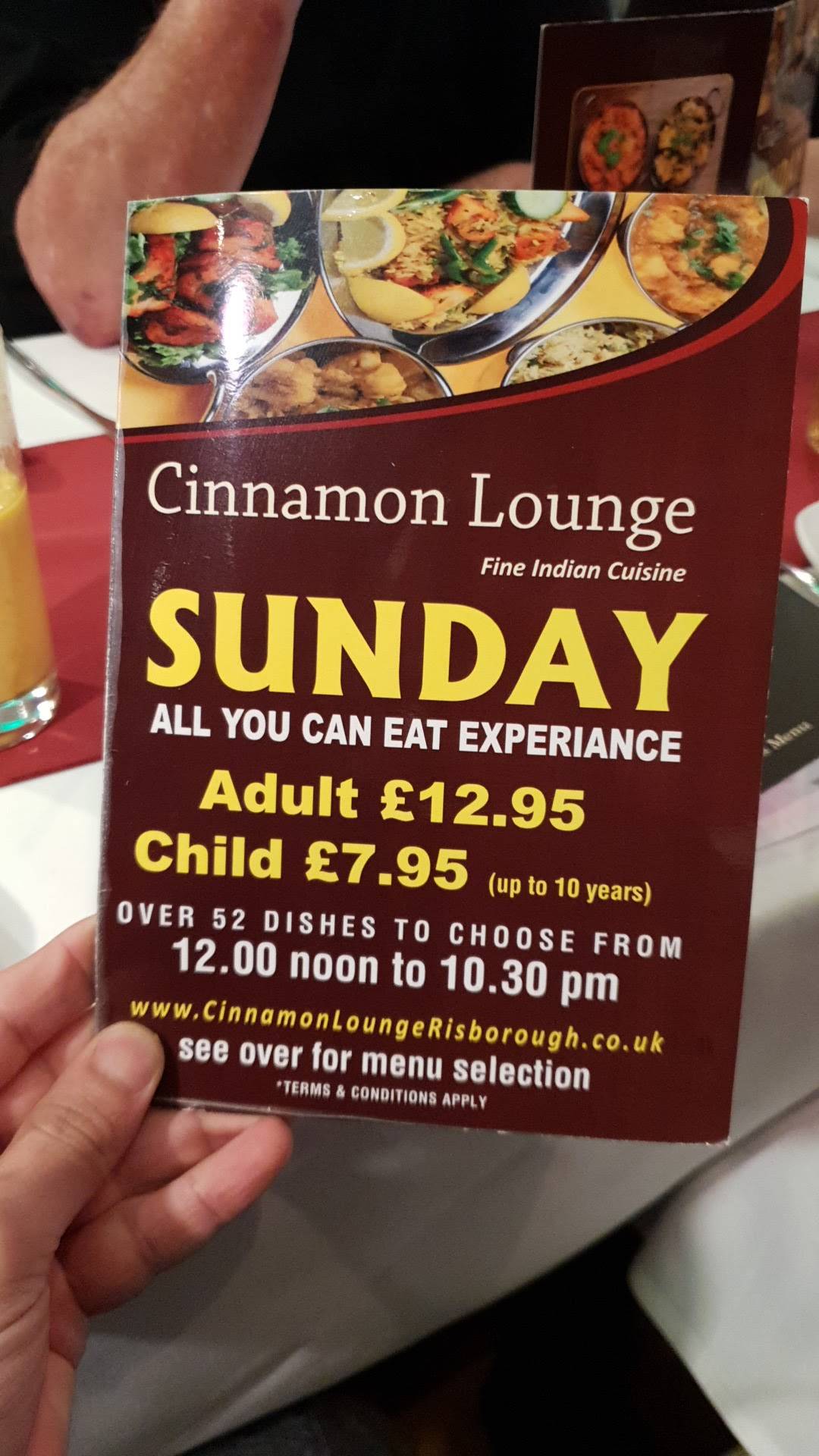 Menu at Cinnamon Lounge restaurant, Princes Risborough