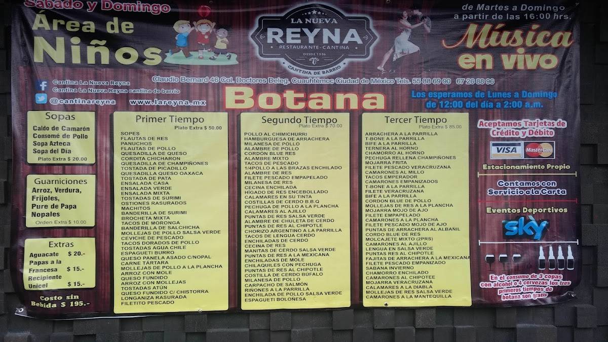 Carta de La Reyna Restaurante Bar & Cantina, Ciudad de México, Claudio ...