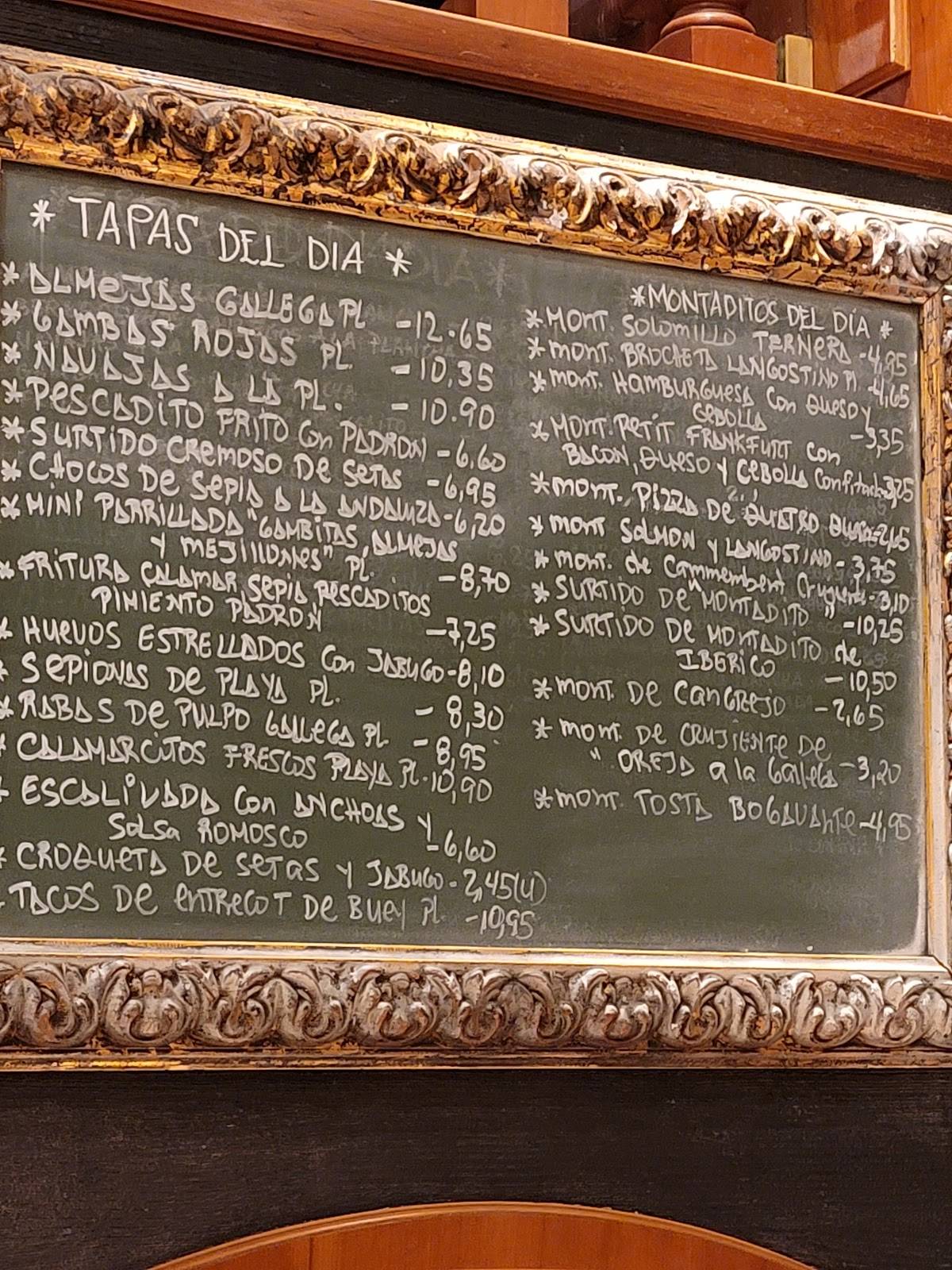 Menu at Ciutat Comtal pub & bar, Barcelona, Rambla de Catalunya