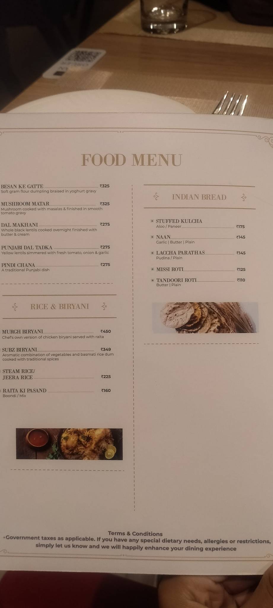 Menu at Clove House, Ajmer