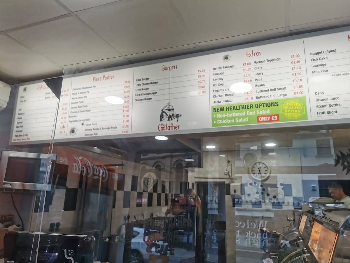 Menu at Codfather fast food, Abergavenny
