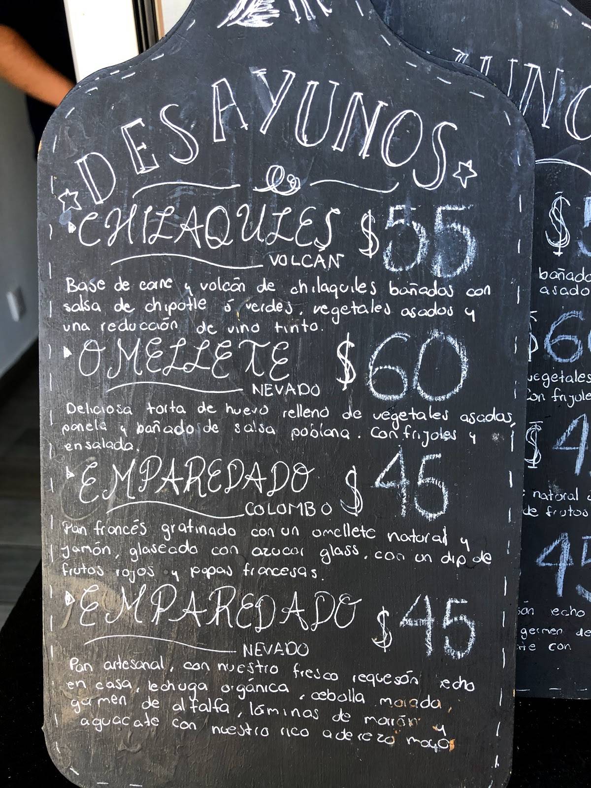 Carta del restaurante Colombo Cocina Origen, Guadalajara