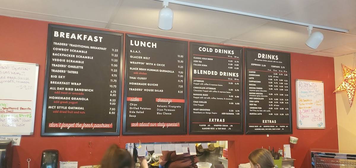 Menu at Montana Coffee Traders cafe, Columbia Falls