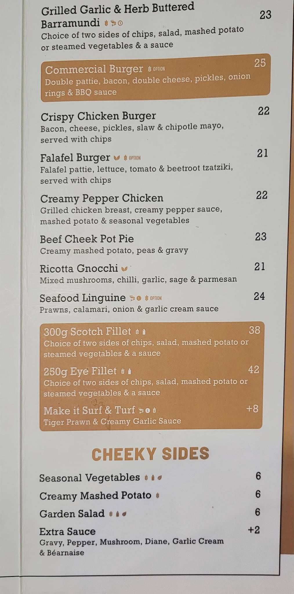 Menu at Commercial Hotel Redbank restaurant, Redbank