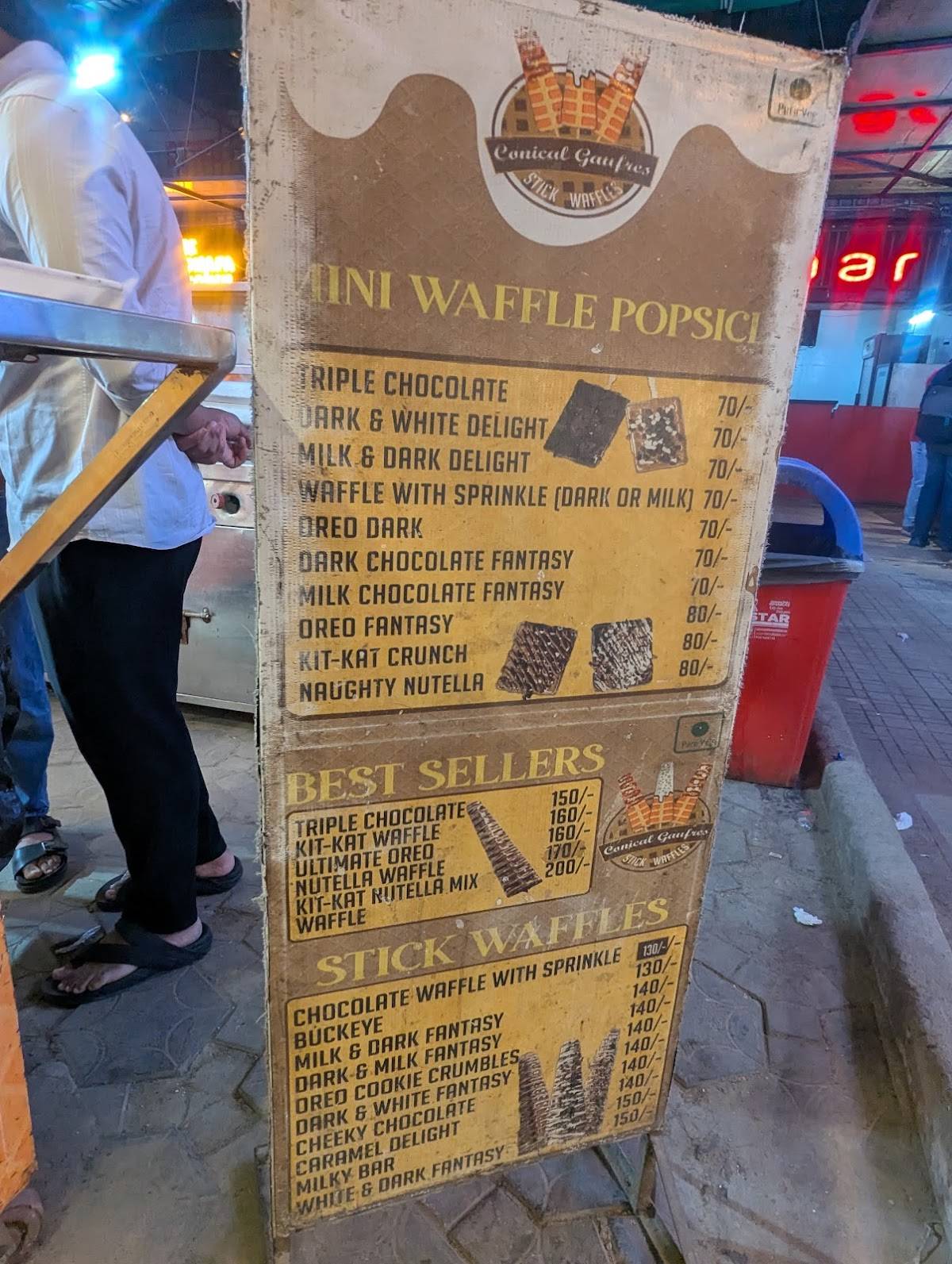 Menu at Conical Gaufres, Hyderabad, 1