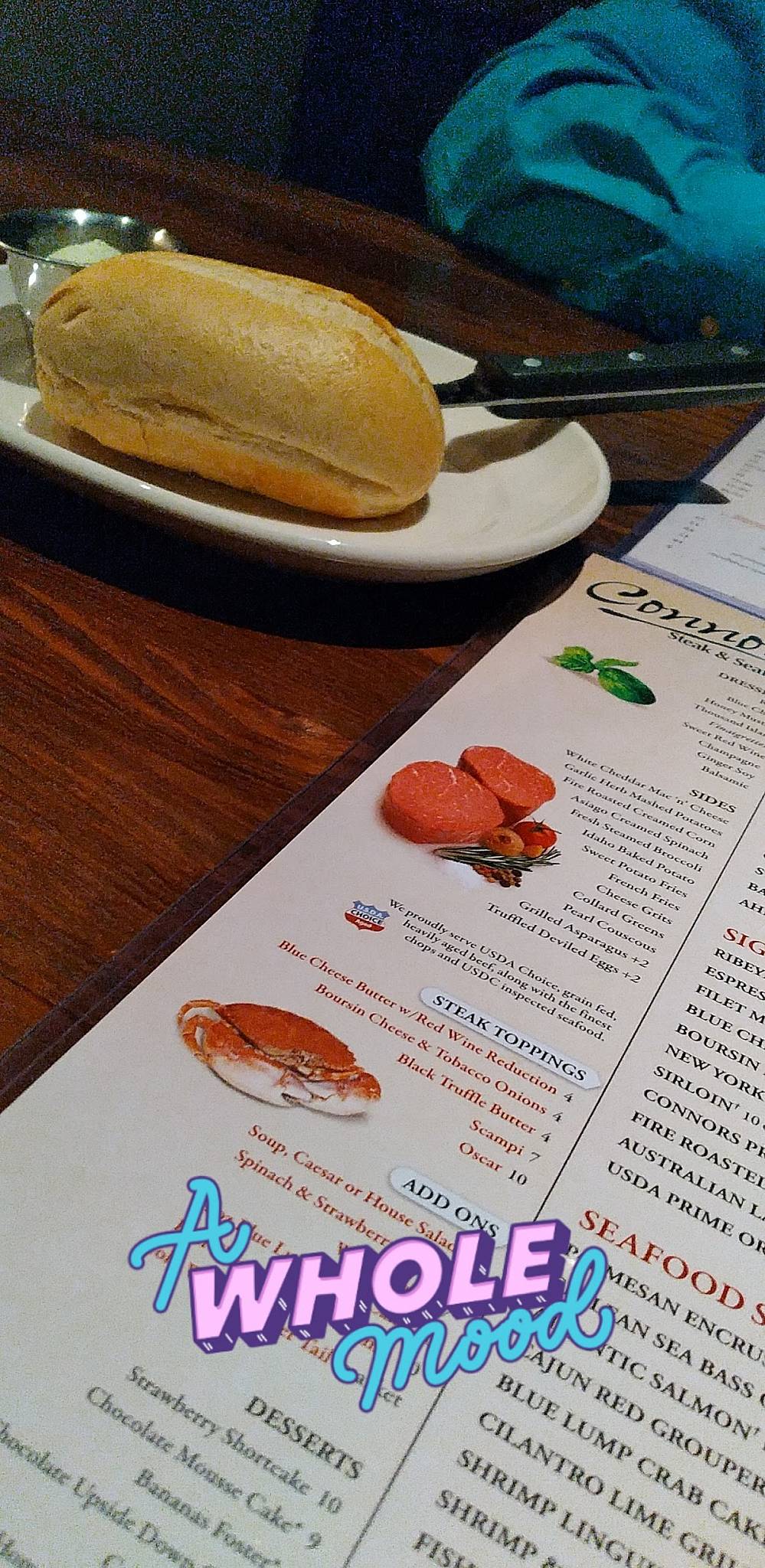 Menu at Connors Steak & Seafood steakhouse, Sarasota