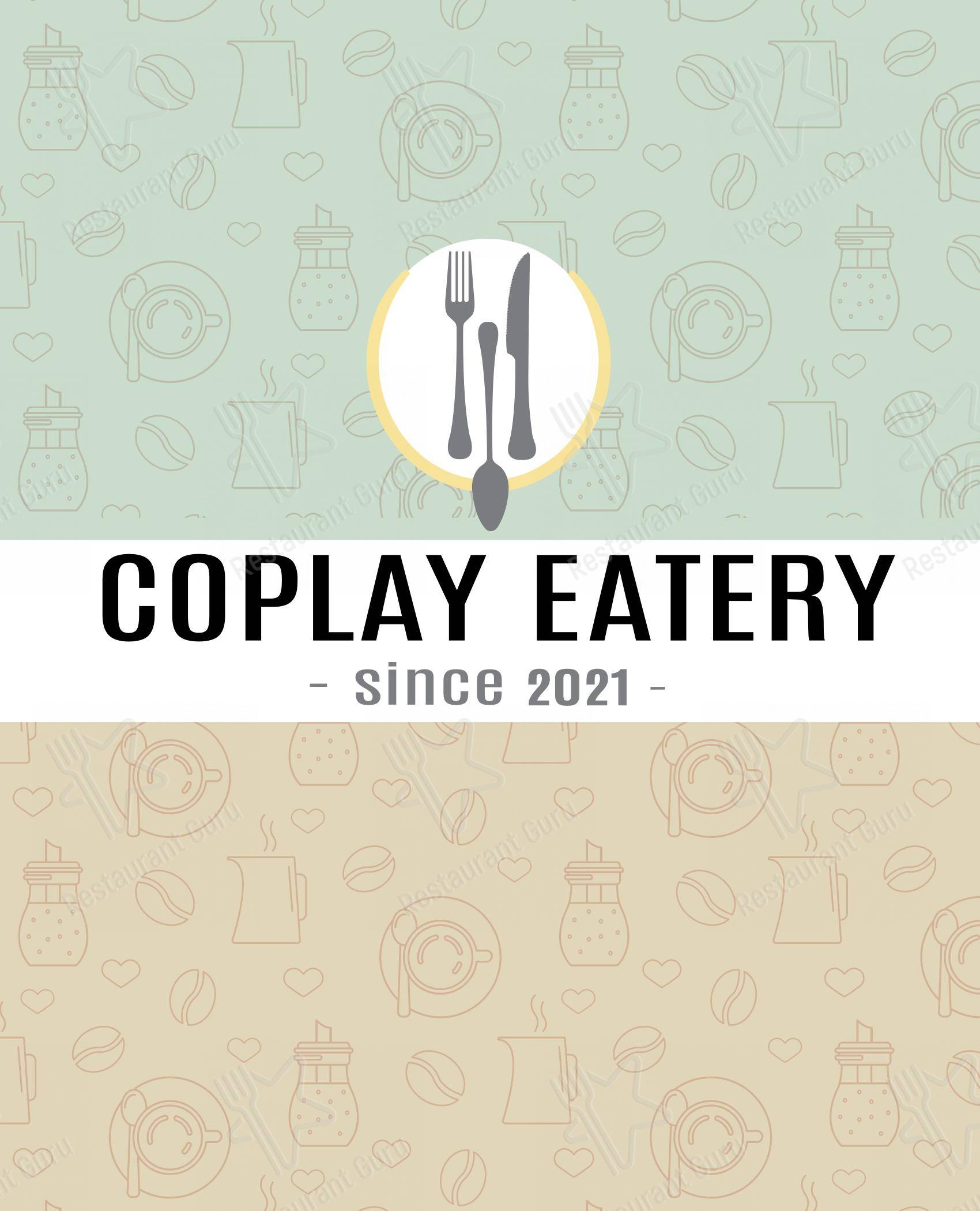 Menu at Coplay Eatery restaurant, Coplay