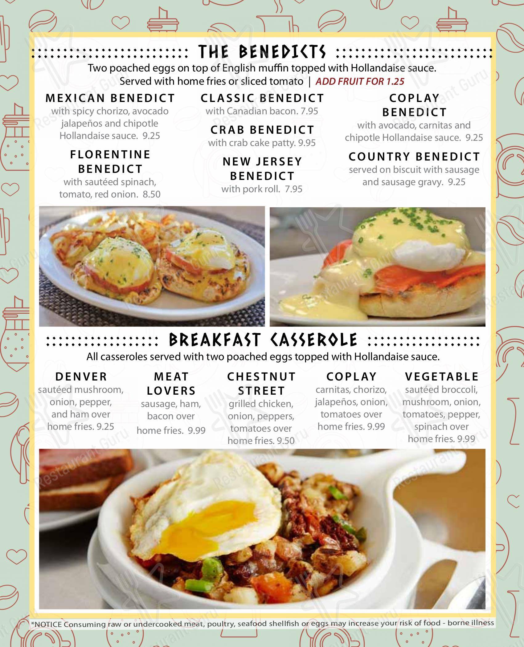Menu at Coplay Eatery restaurant, Coplay