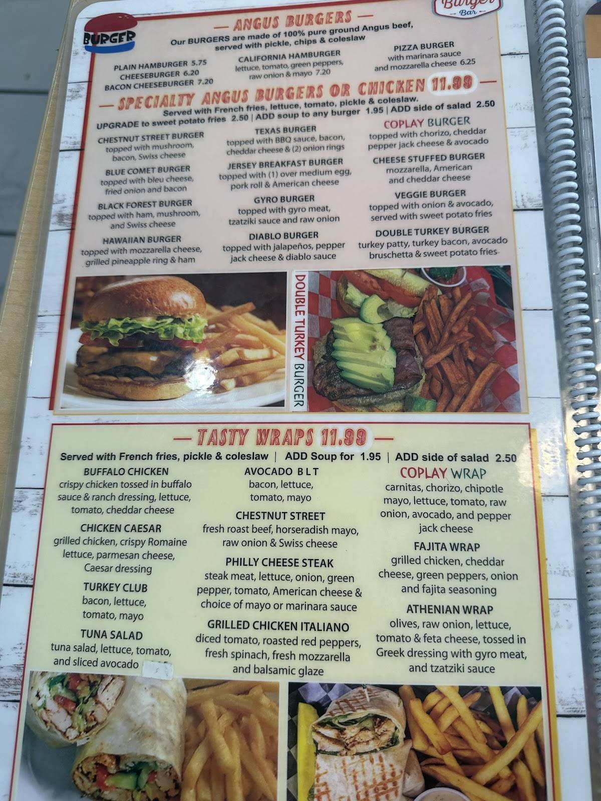 Menu at Coplay Eatery restaurant, Coplay
