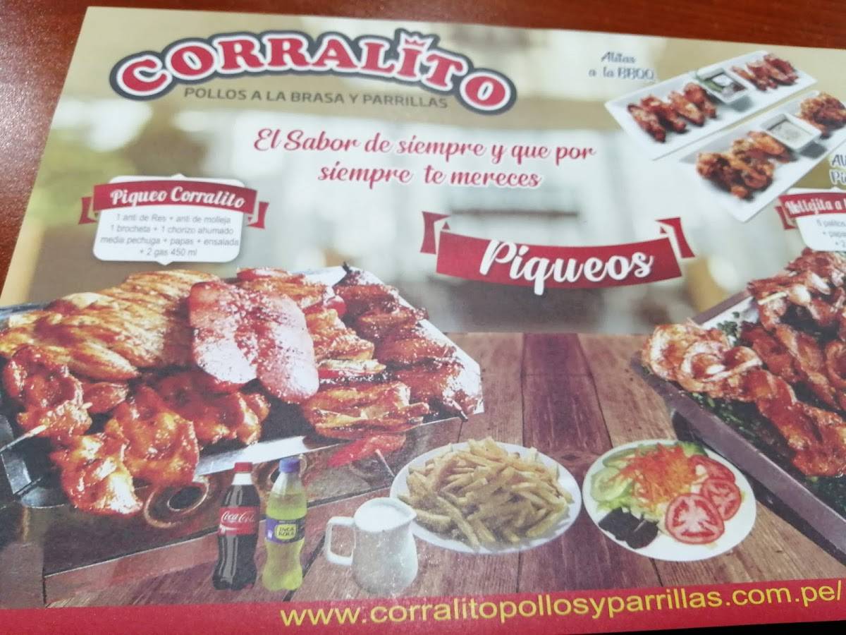 Carta de Corralito - Pollos y Parrillas, San Martín de Porres, Av. José Granda 3924