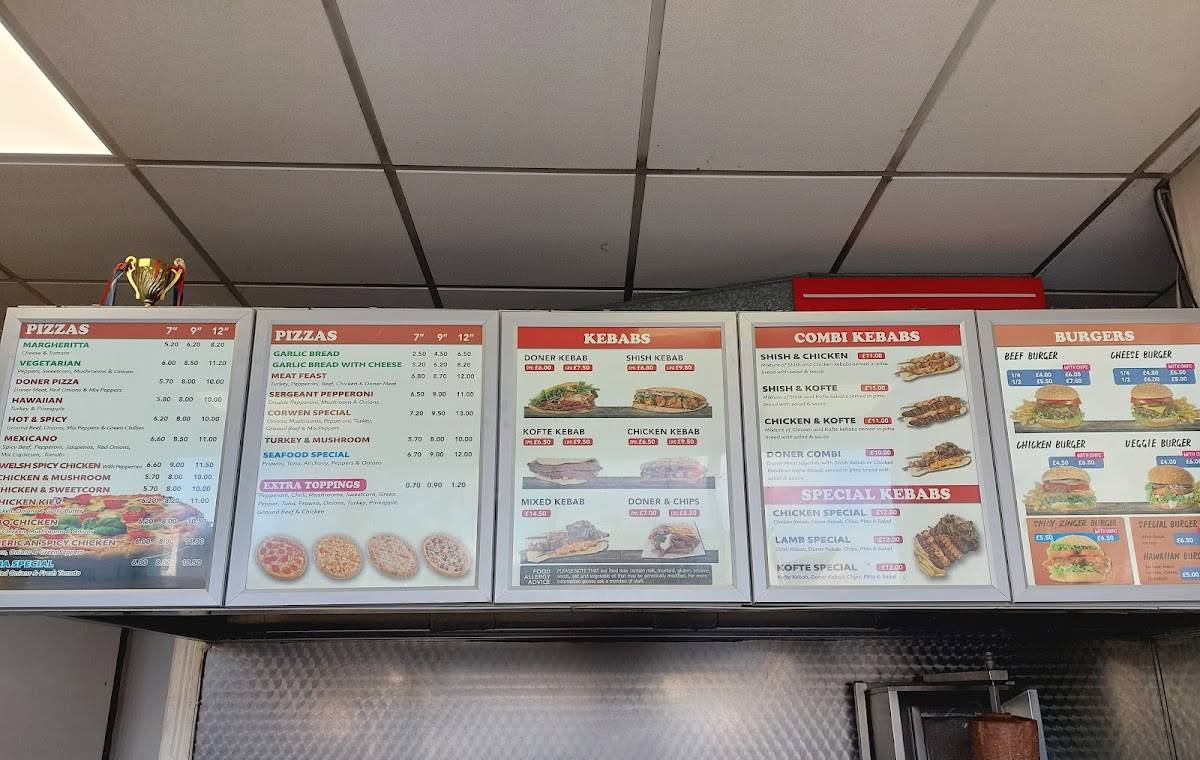 Menu at Corwen Kebab House fast food, Corwen, A5