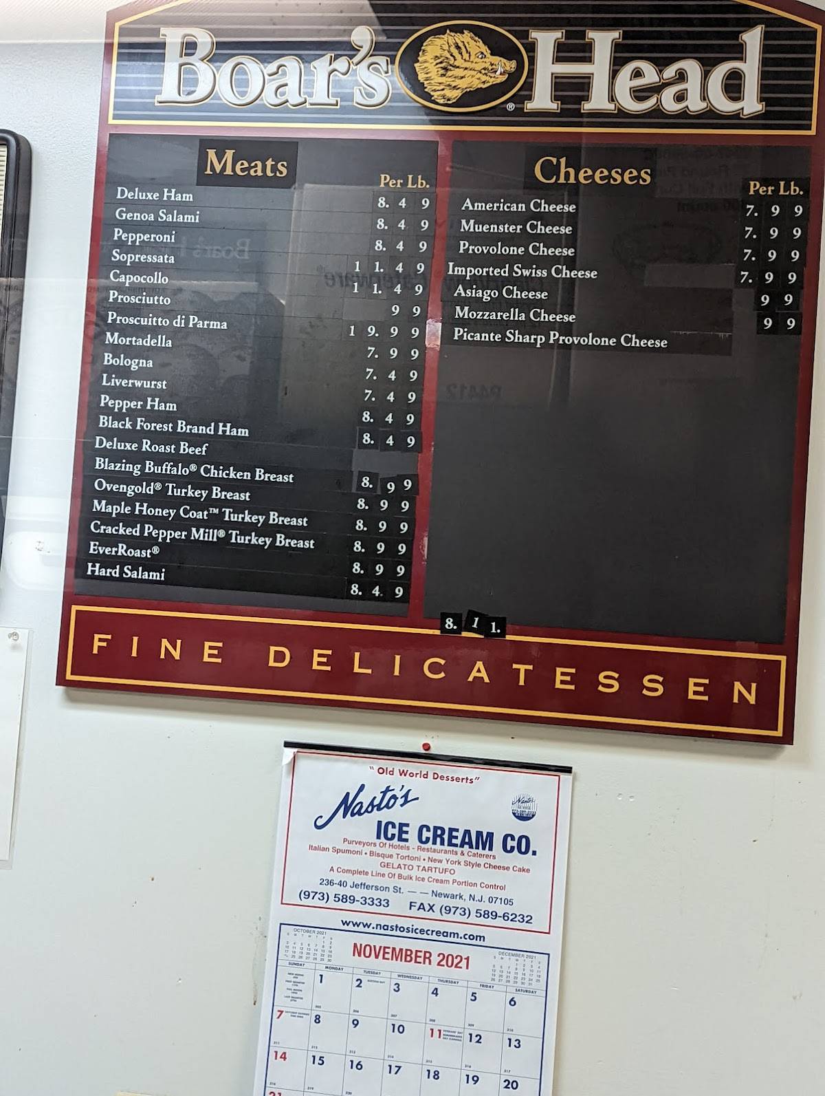 Menu at Cosmo's Italian Salumeria pizzeria, Hackensack