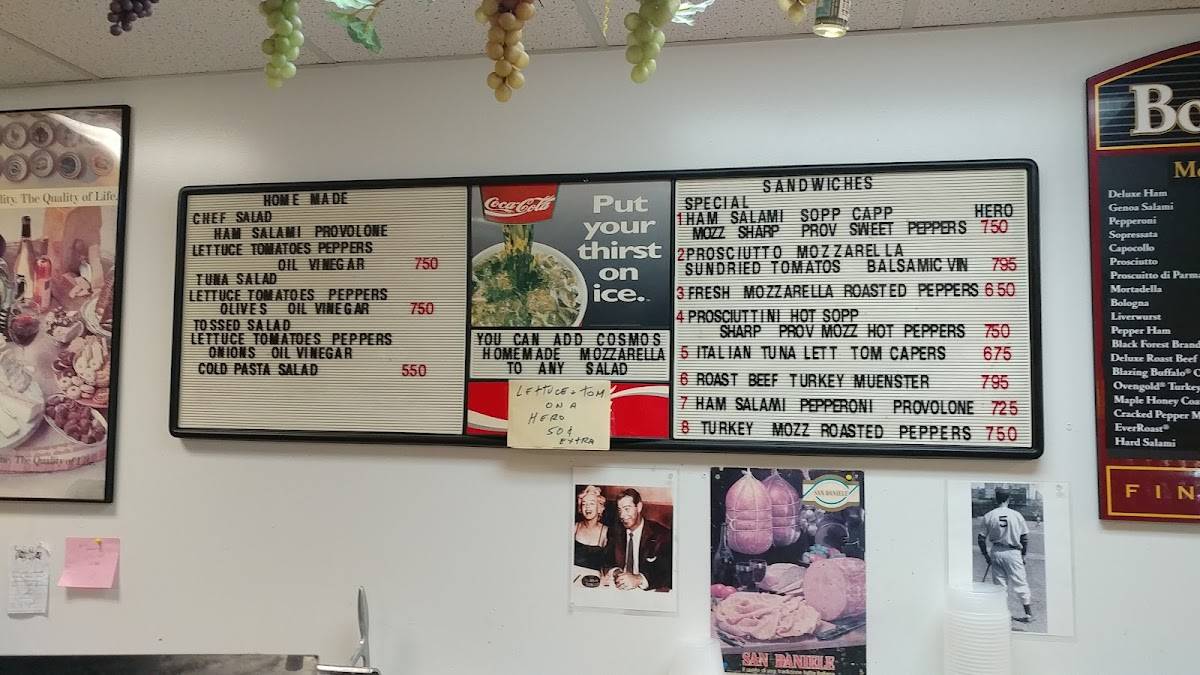Menu at Cosmo's Italian Salumeria pizzeria, Hackensack
