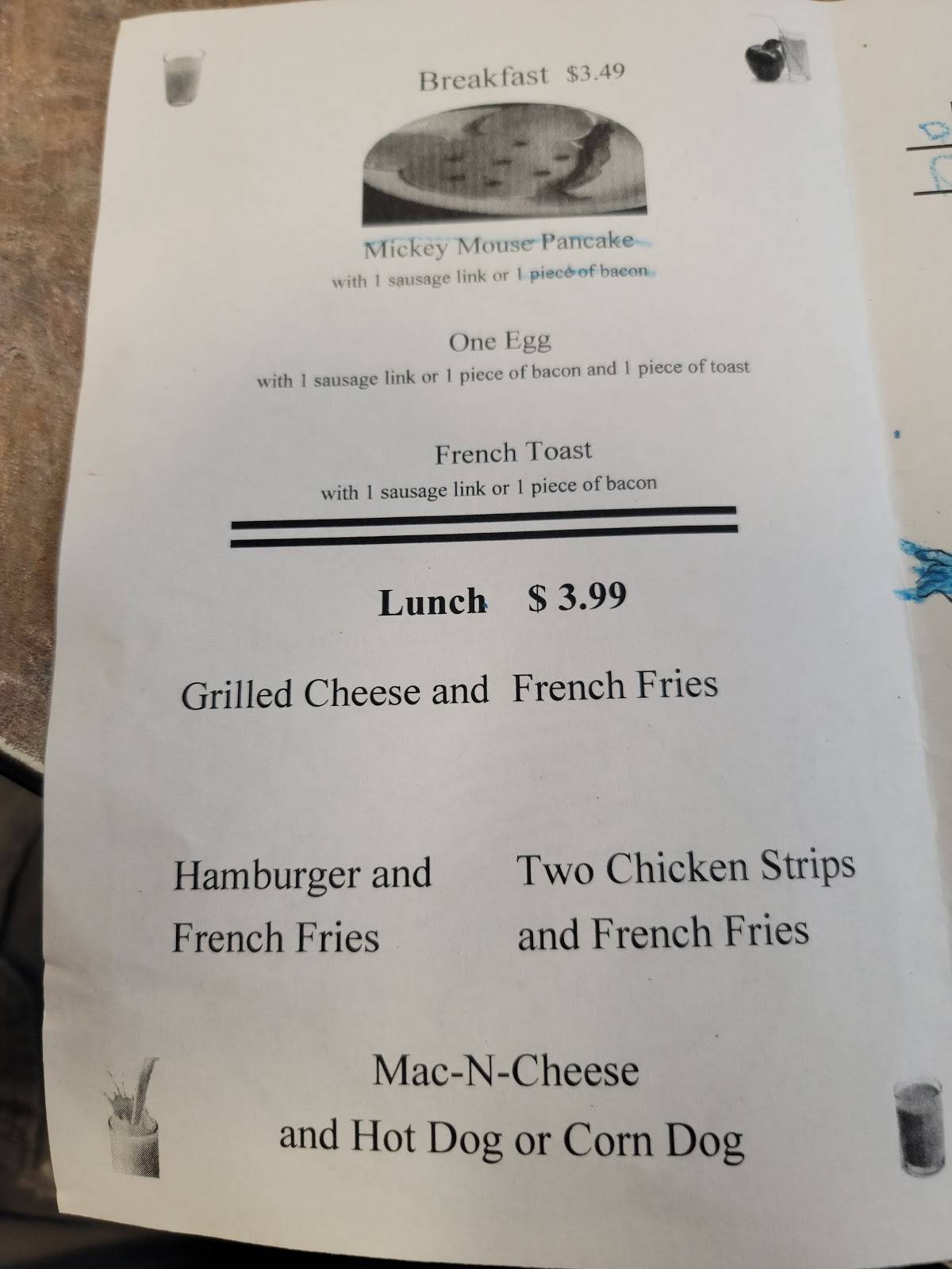 Menu at Country Cottage Cafe, Oelwein