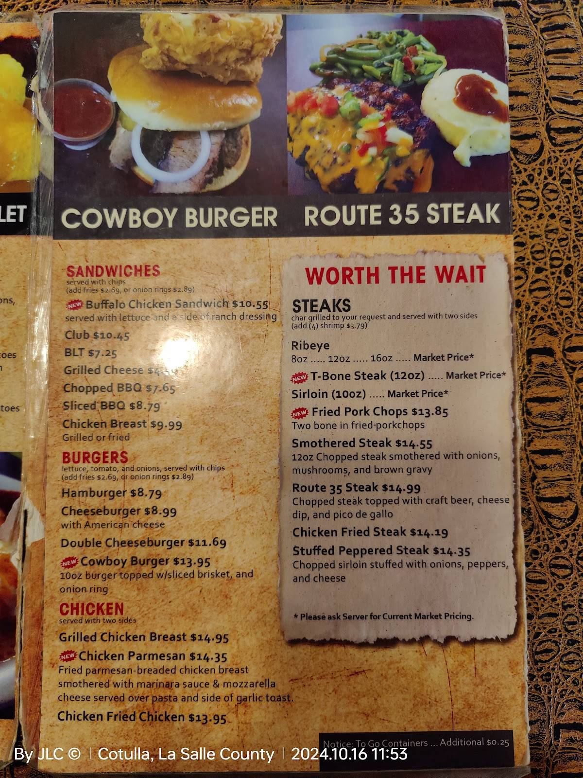 Menu at Country Store Restaurant, Cotulla, 78 I-35