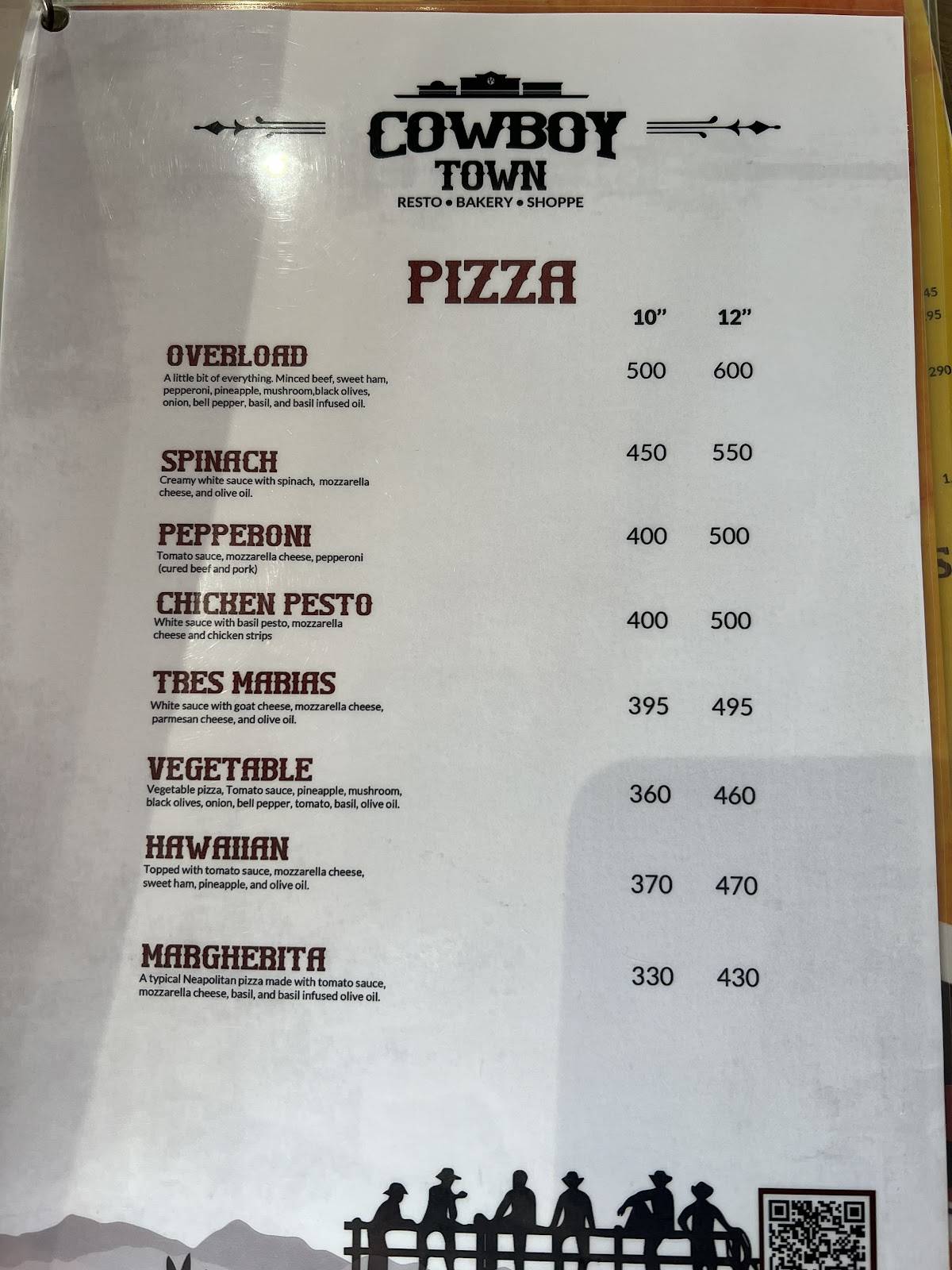 Menu at Cowboy Town Resto, Bakery and Shoppe, Impasug-ong