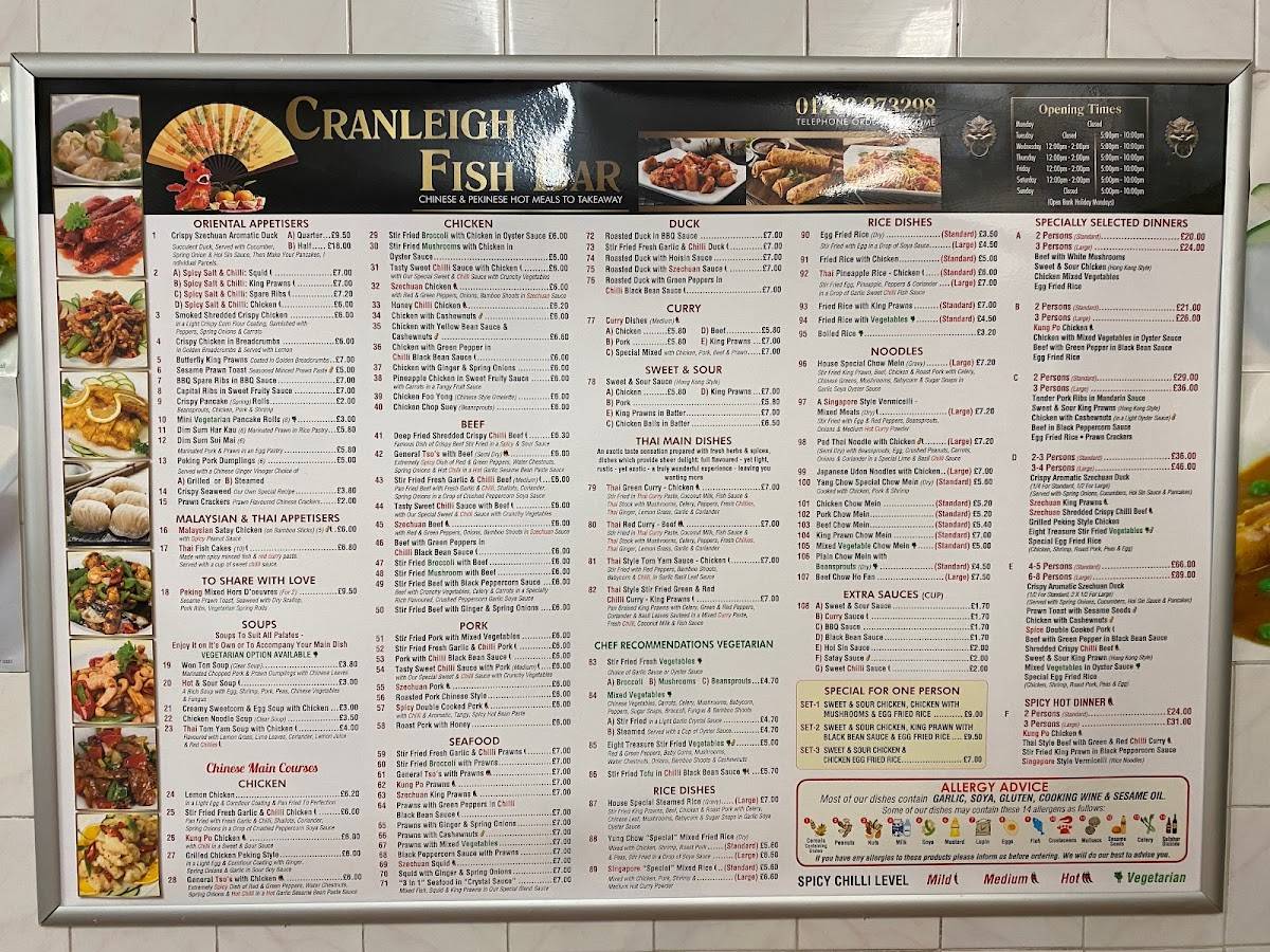 Menu at Cranleigh Fish Bar, Cranleigh