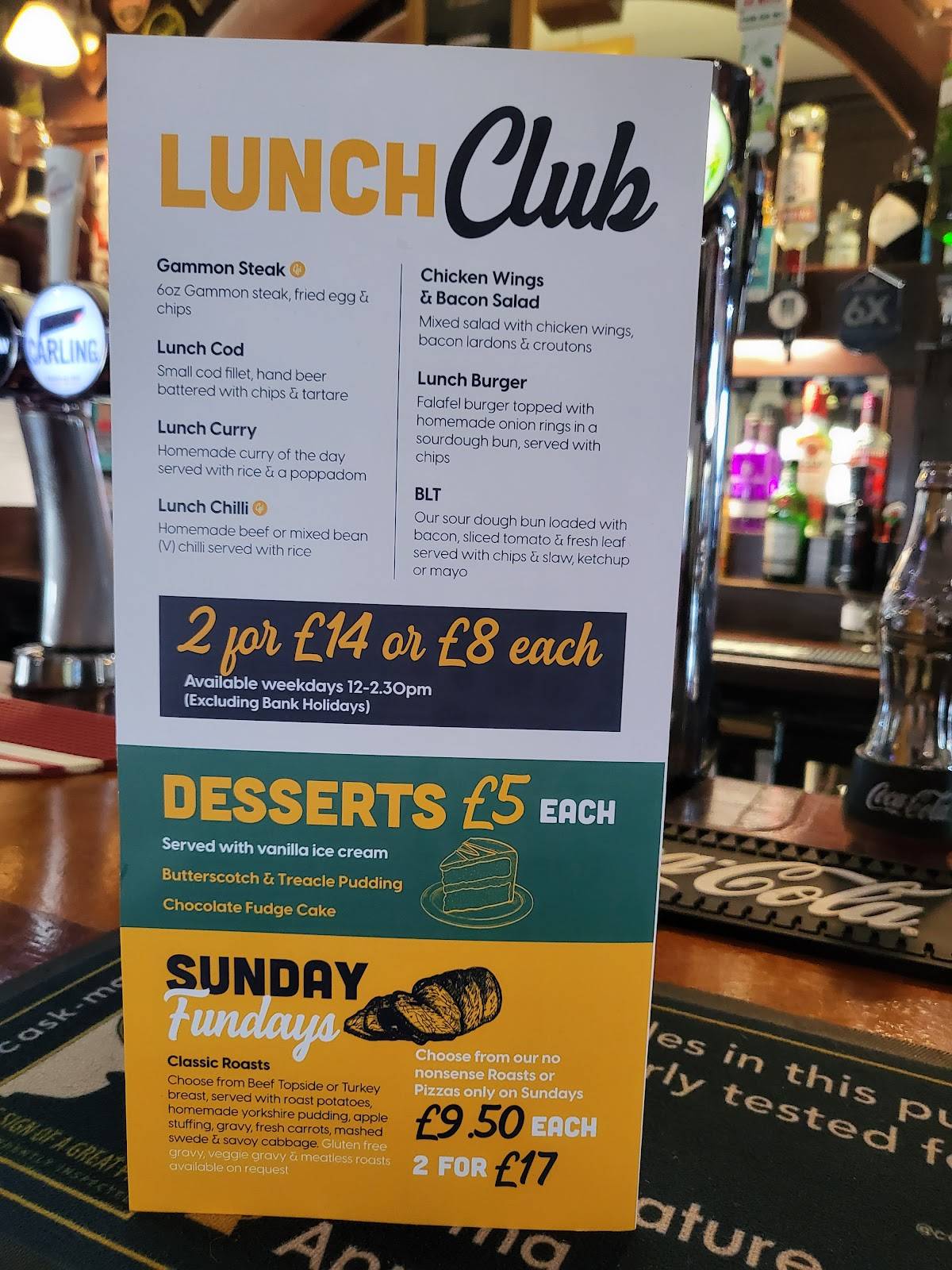 Menu at Creigiau Inn pub & bar, Cardiff, Station Rd