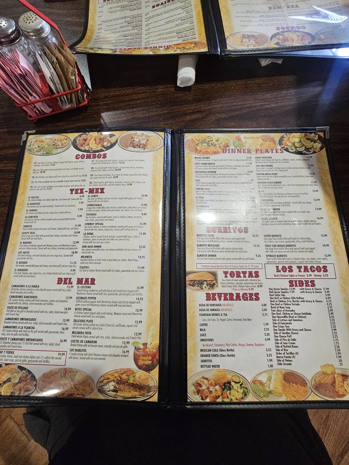 Menu at Los Ranchos Mexican Restaurant, Crockett, TX-304 Loop