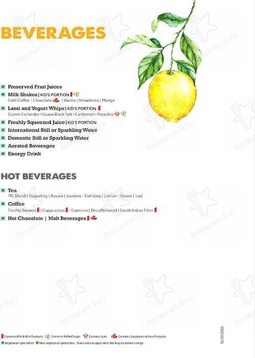 Menu at Lotus Pavilion, ITC Gardenia - Restaurants In Bengaluru ...