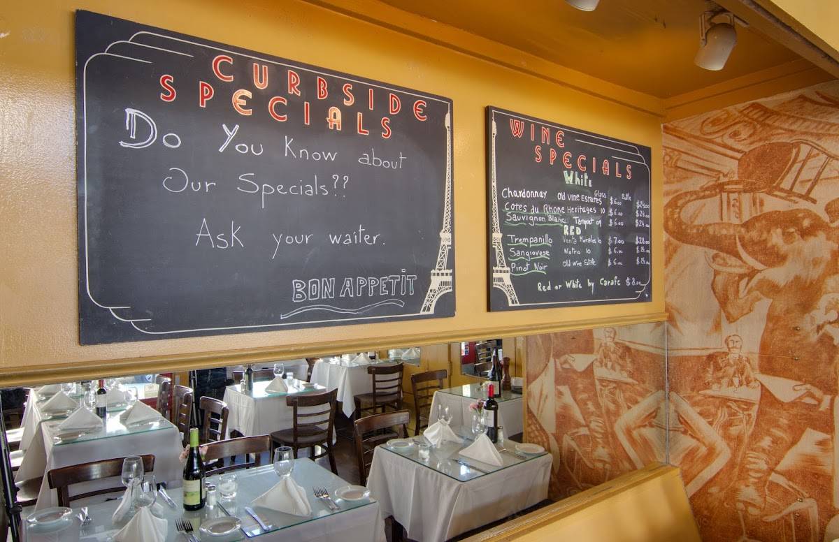 Menu at Curbside Cafe, San Francisco, California St