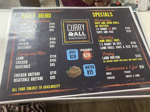 Menu at Curry & All restaurant, Sandton, Opposite Morningside Medi clinic