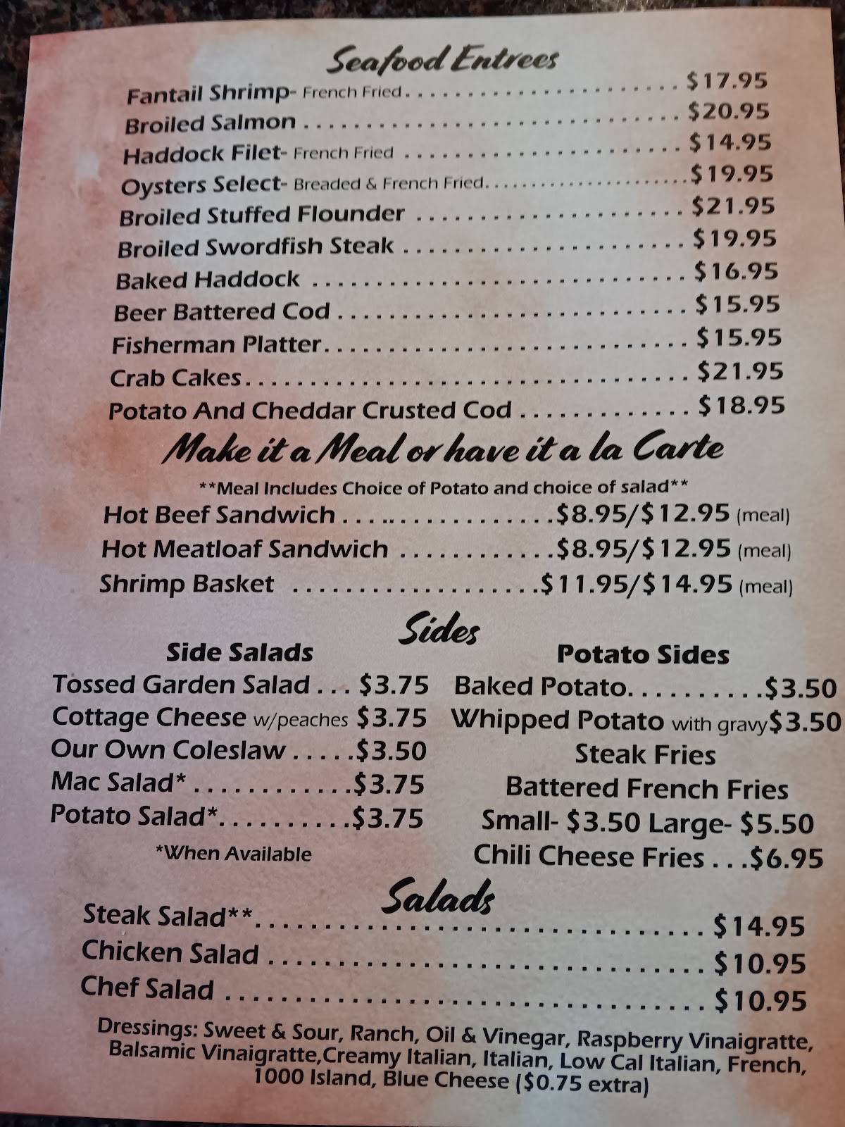 Menu at Central Hotel pub & bar, Curwensville, 300 Filbert St