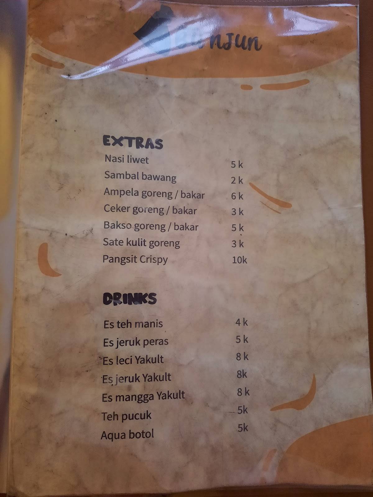 Menu at DAPUR IBU NJUN restaurant, Waringinkurung