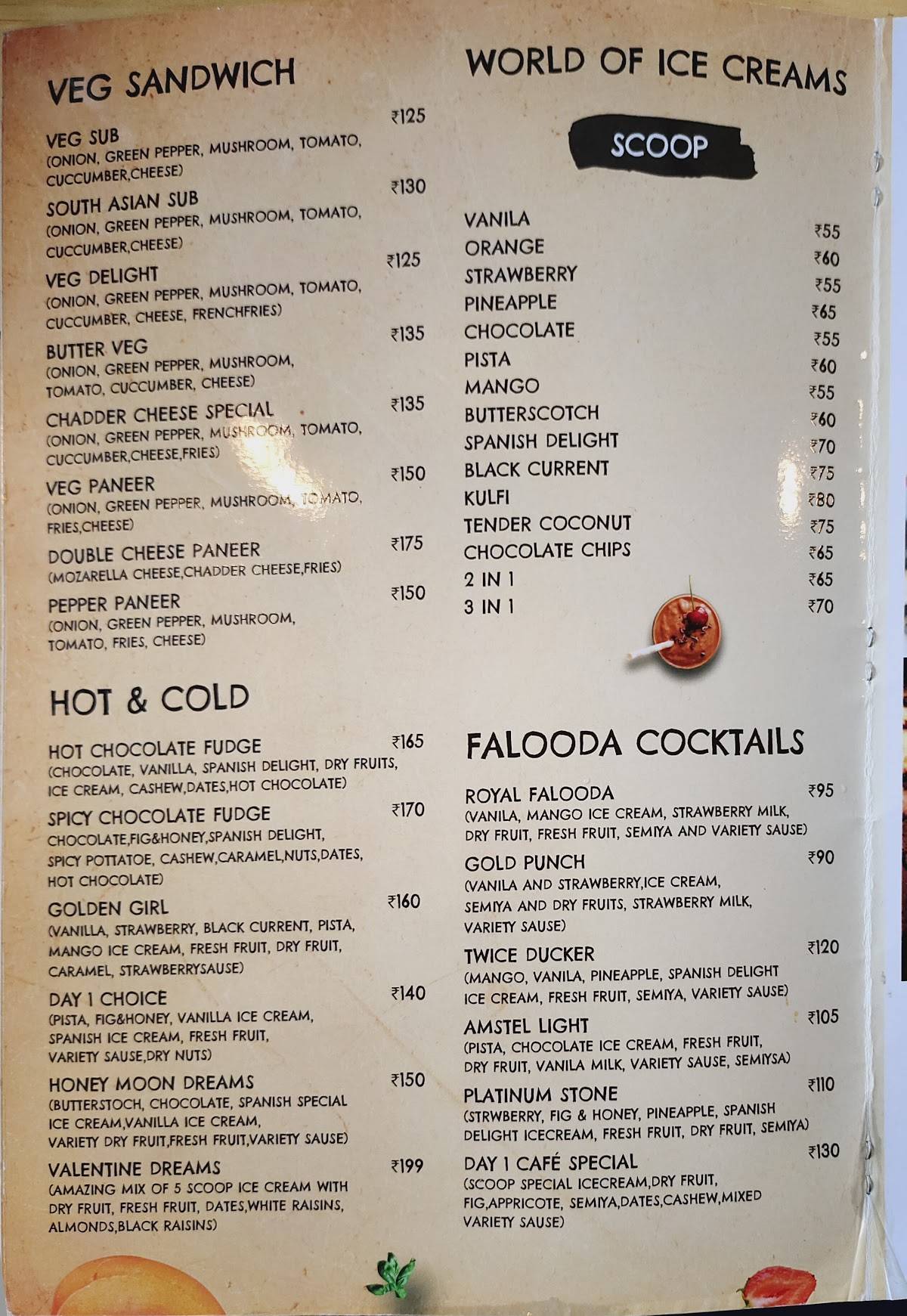 Menu at DAY 1 CAFE Thiruvalla, Thiruvalla