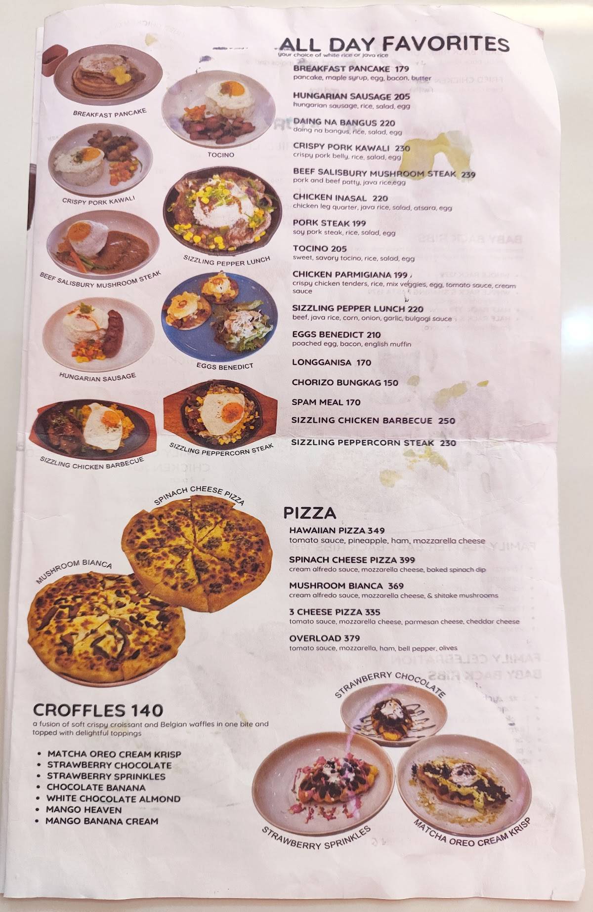 Menu at DC Artisan CAFE, Dipolog City
