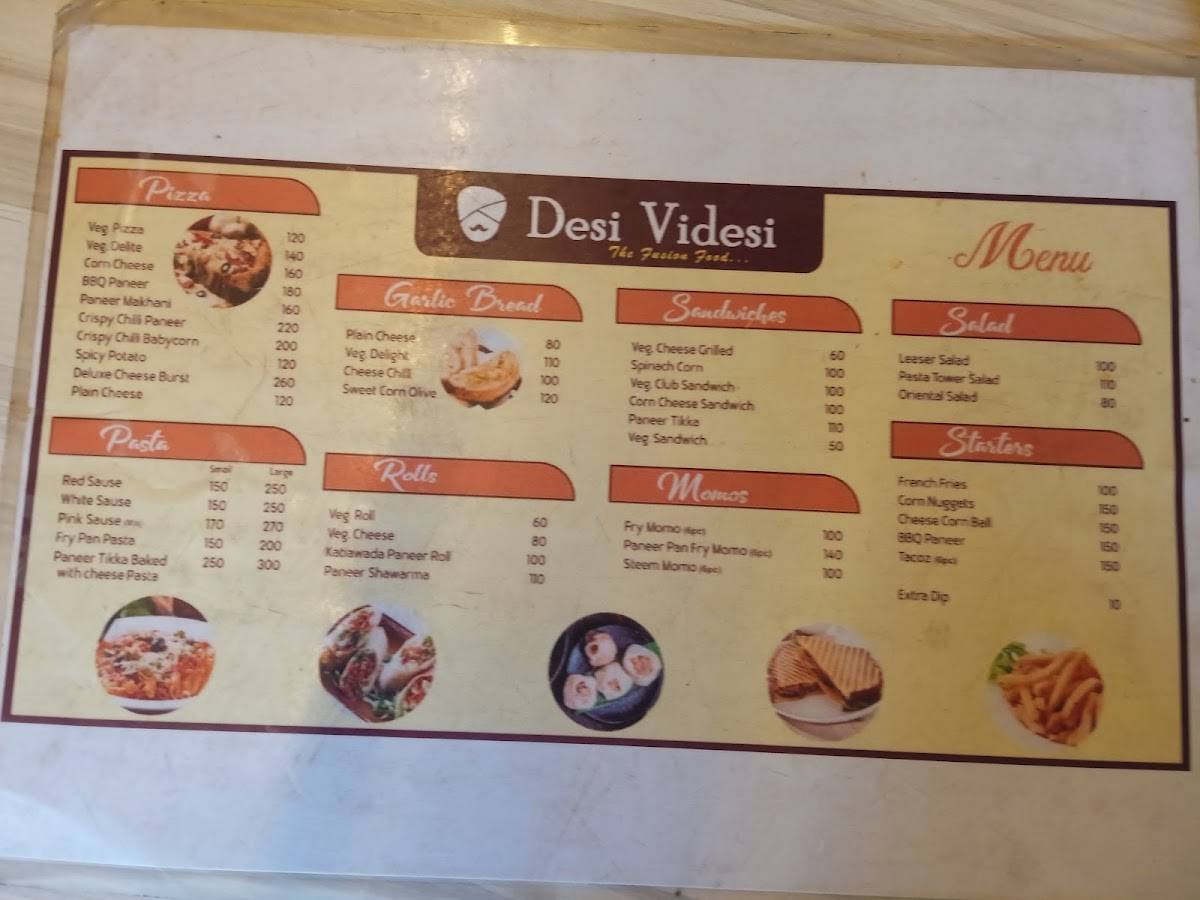 Menu at Desi Videsi, Hyderabad