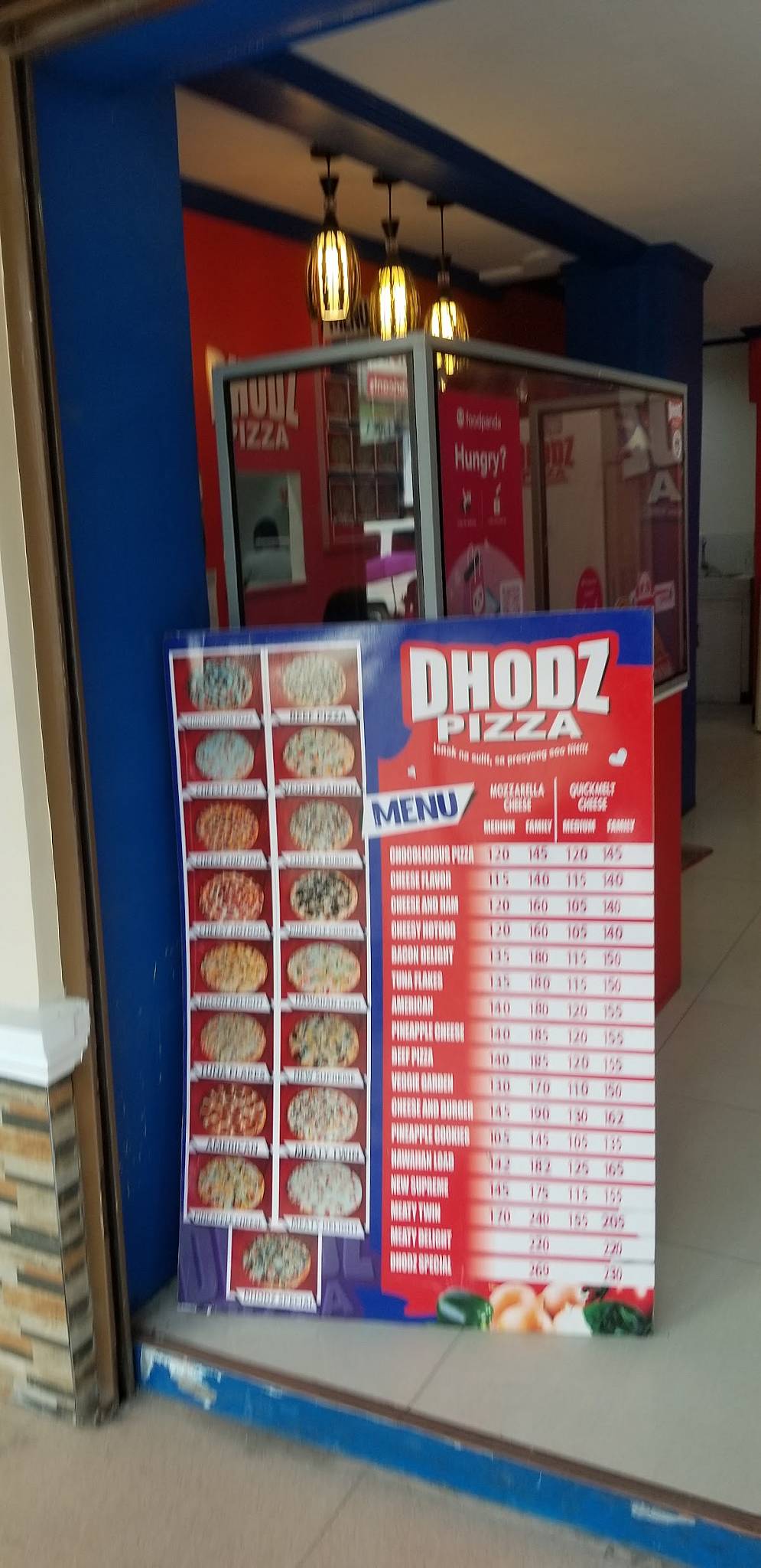Menu at DHODZ PIZZA, Tagum City