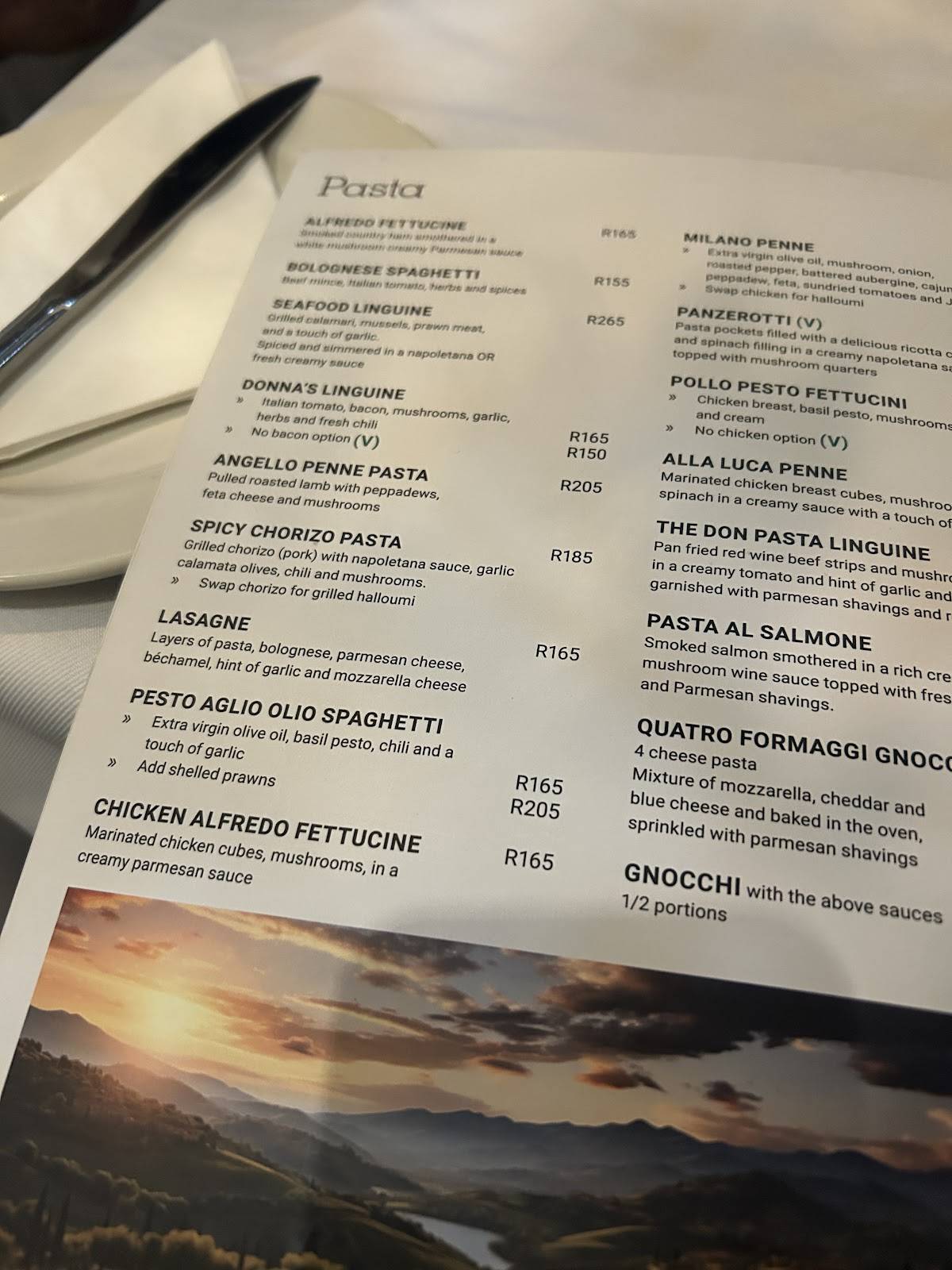 Menu at DONATELLA'S MONTECASINO restaurant, Randburg, Monte Casino ...