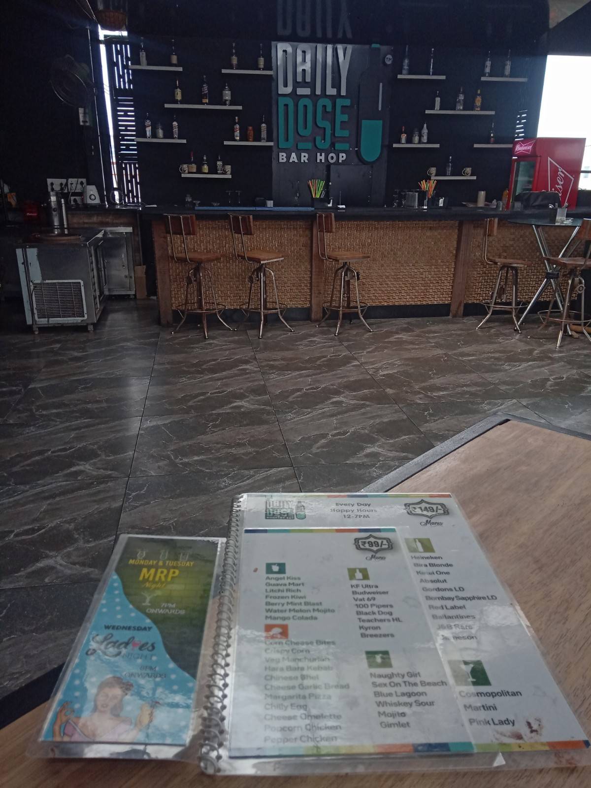 Menu at Daily Dose Bar Hop, Hyderabad