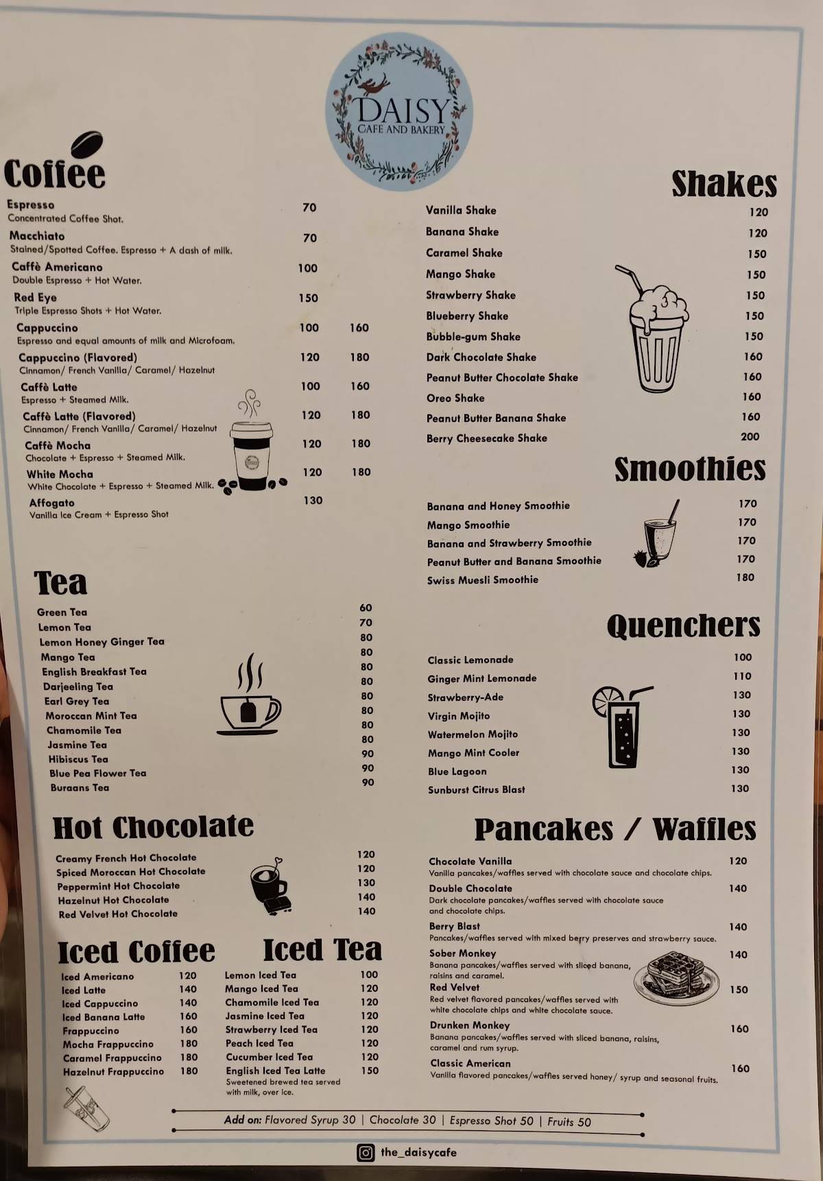 Menu at Daisy Cafe and Bakery, Bidholi