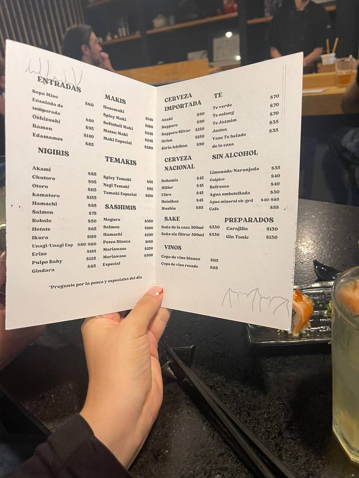 Carta del restaurante Dakima, Guadalajara