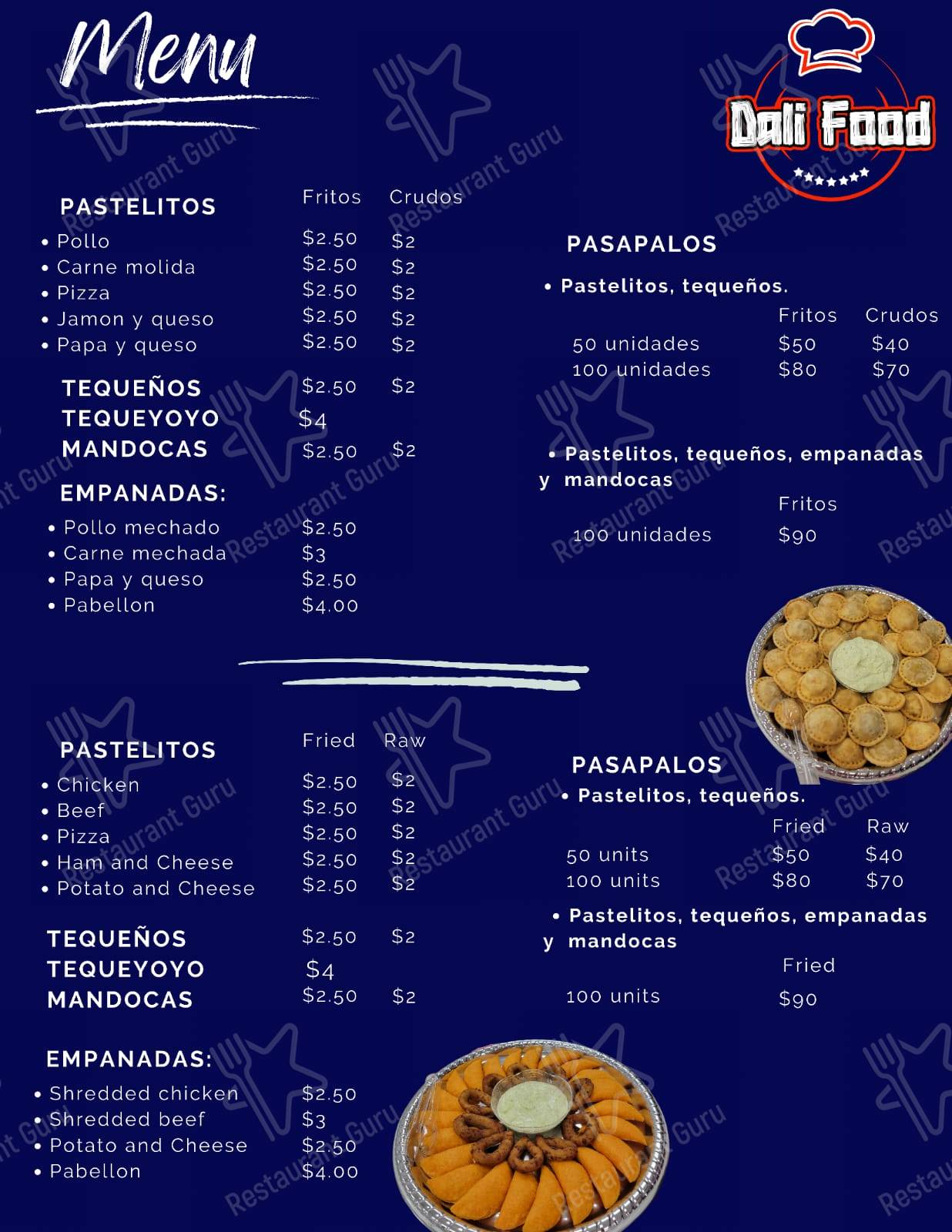 Menu at Dali food restaurant, Murfreesboro