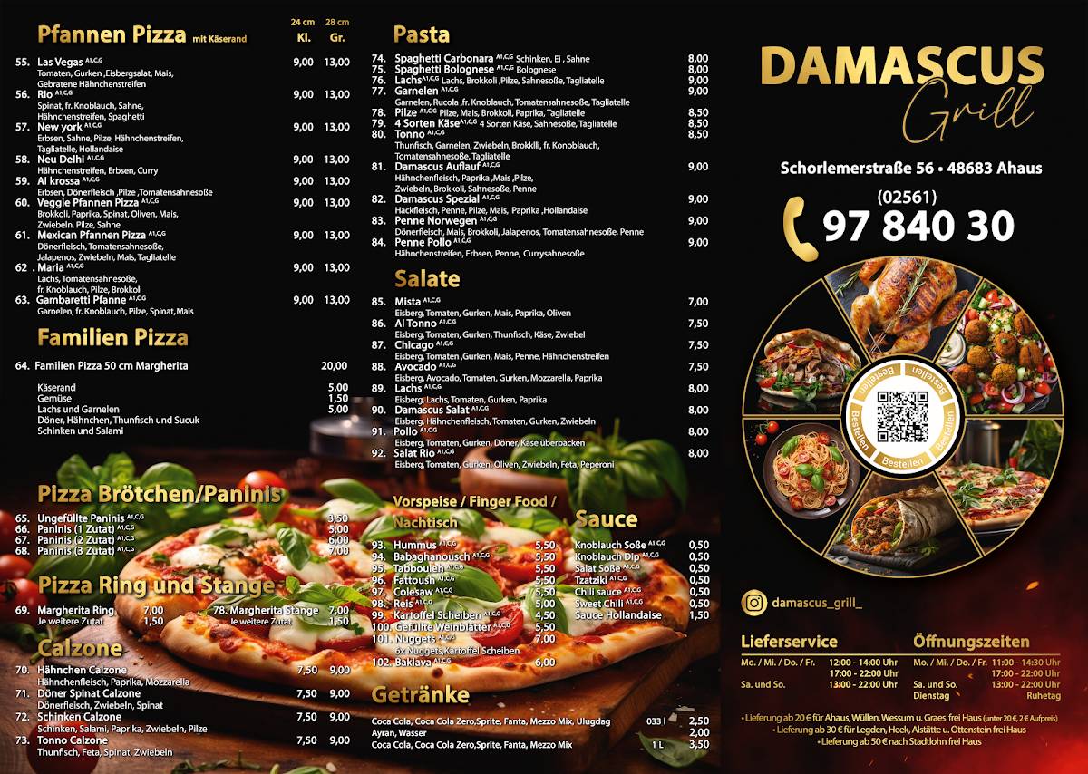 Speisekarte von Damascus Grill restaurant, Ahaus