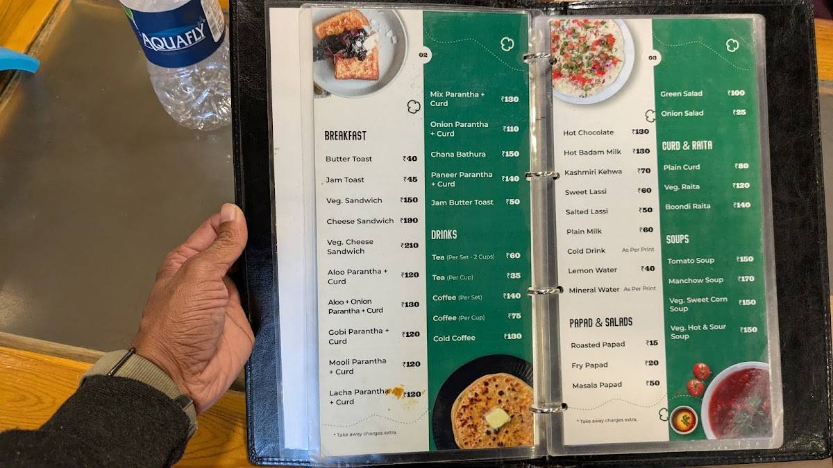 Menu at Dana Pani, Pahalgam, Main