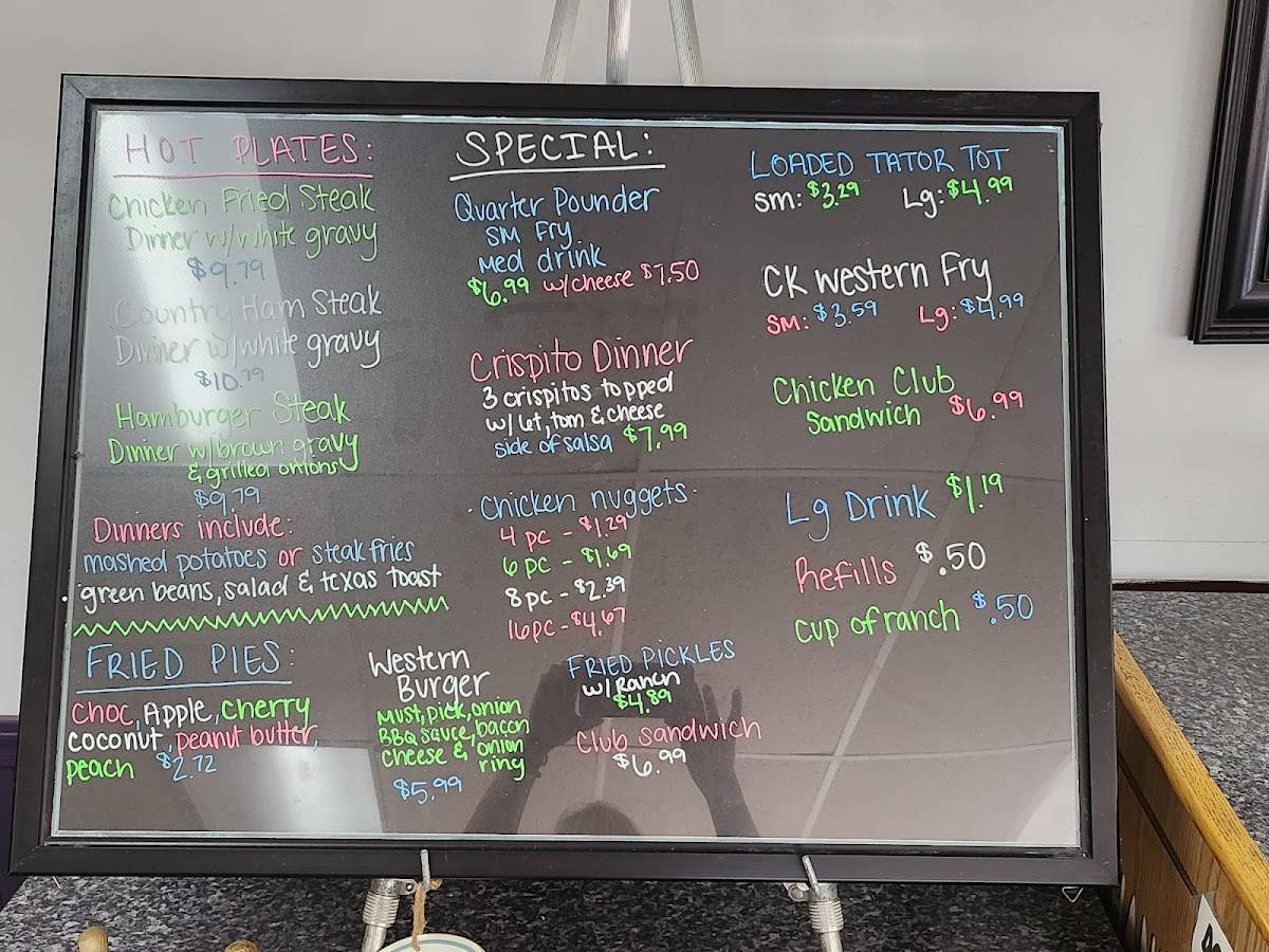 Menu at Dari-Delite fast food, Ozark