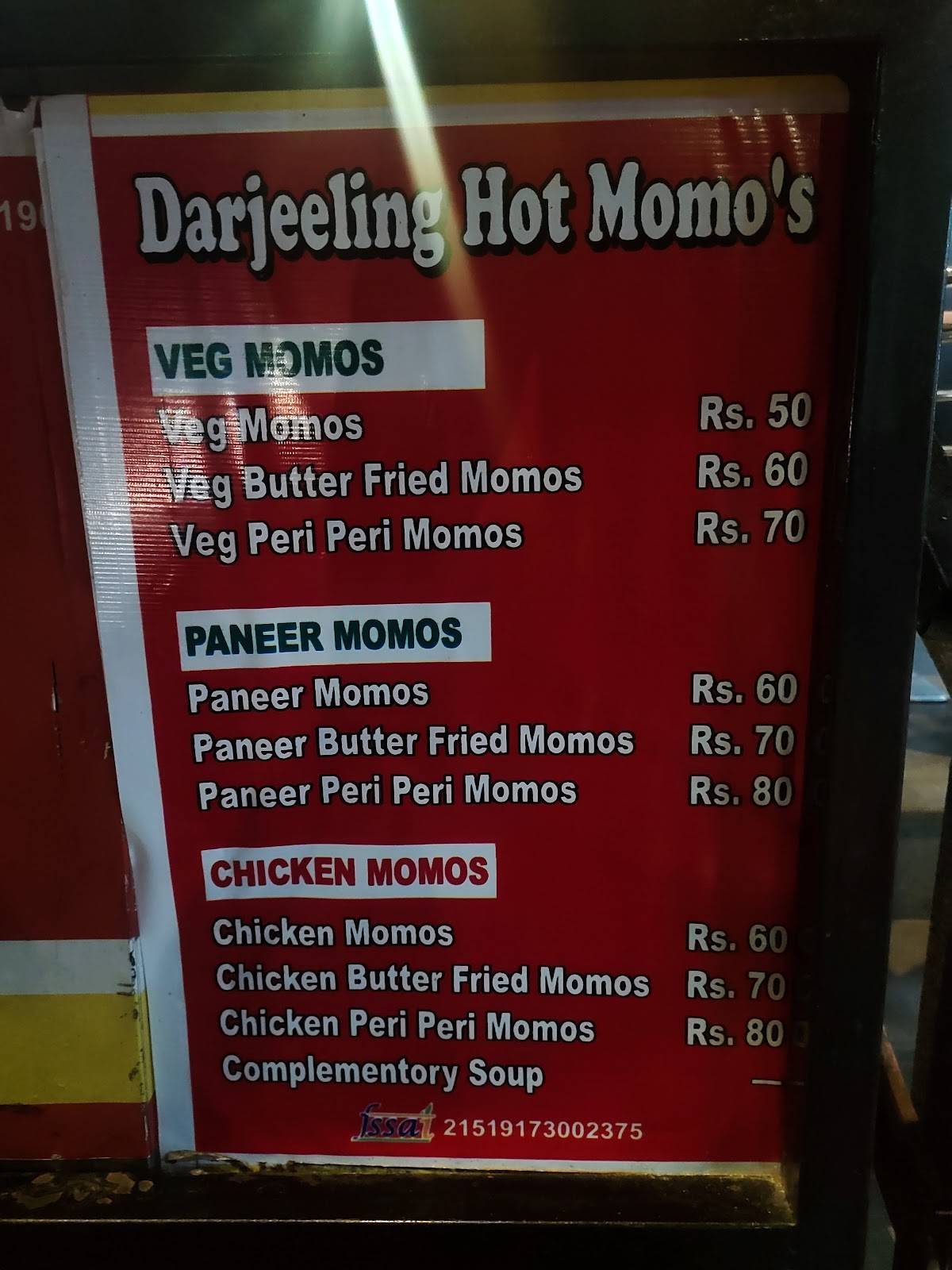 Menu at Darjeeling Hot Momos दार्जिलिंग गरमागरम मोमोज, Pune, No J
