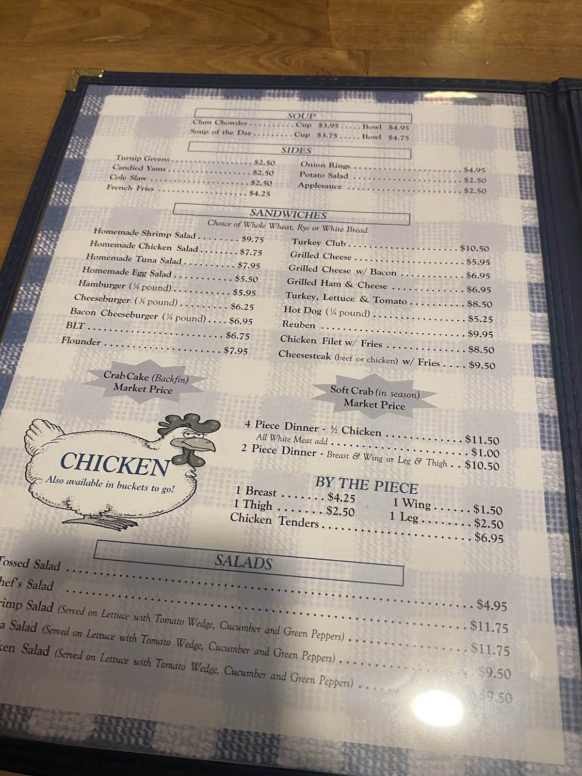 Menu at Dayton's Restaurant, Salisbury
