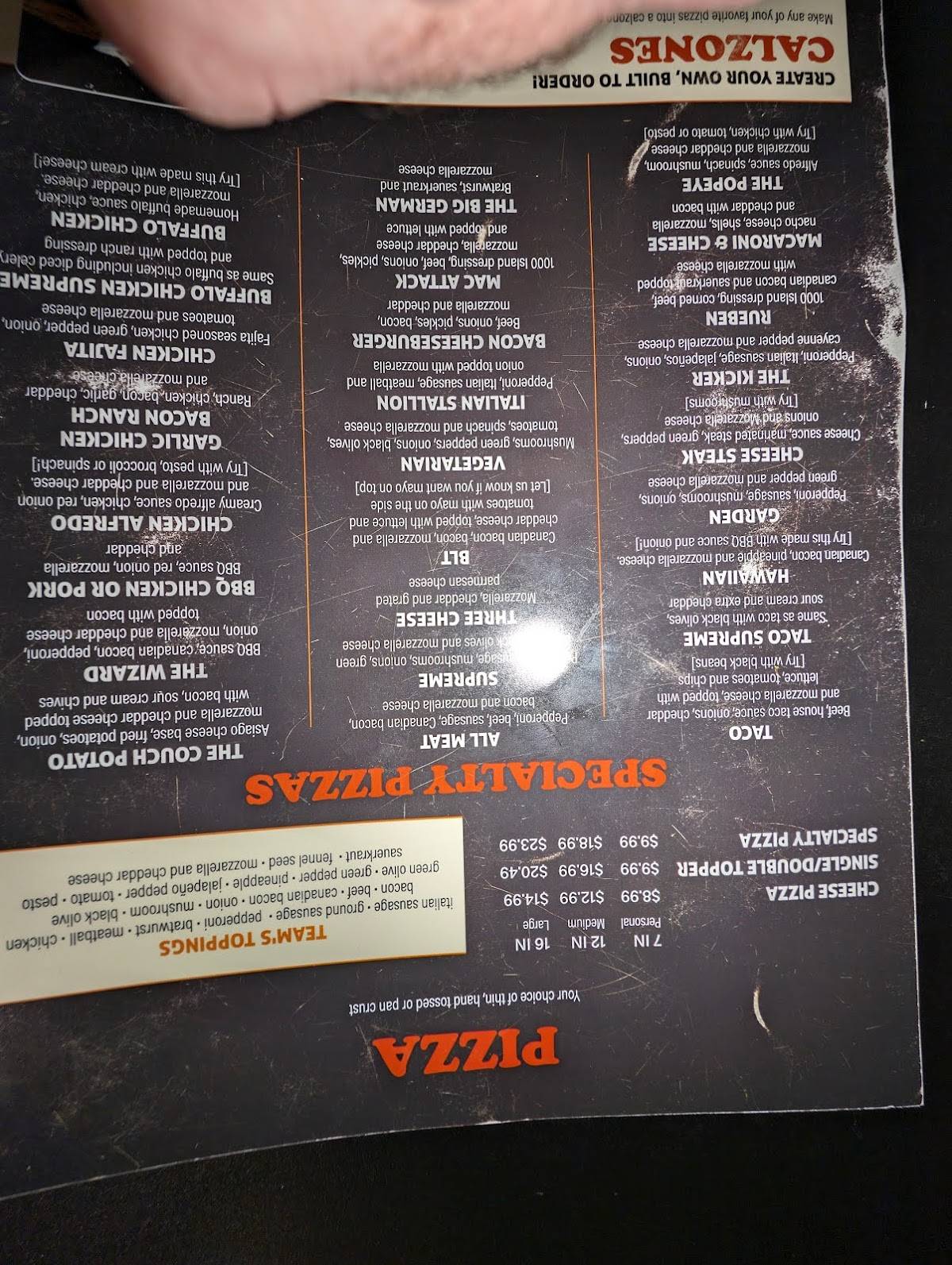 Menu at Hall Of Fame Pizza & Wings pizzeria, DeWitt
