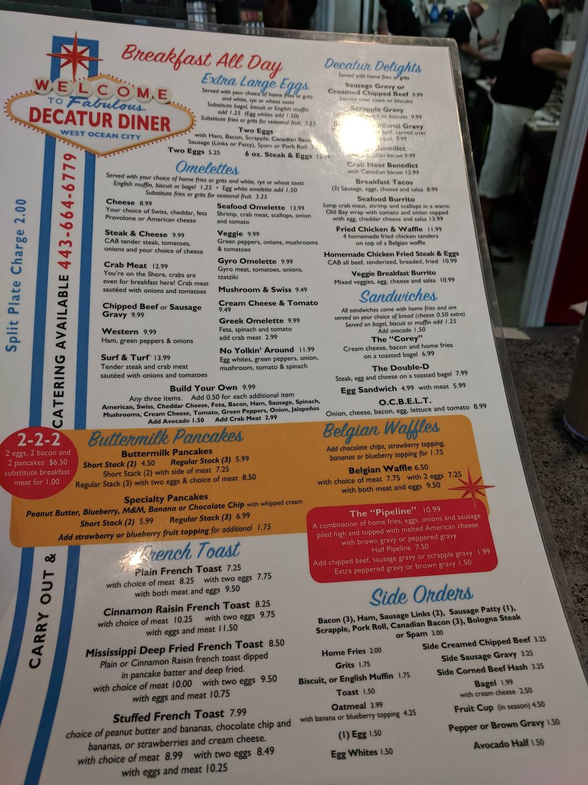 Menu at Decatur Diner restaurant, West Ocean City