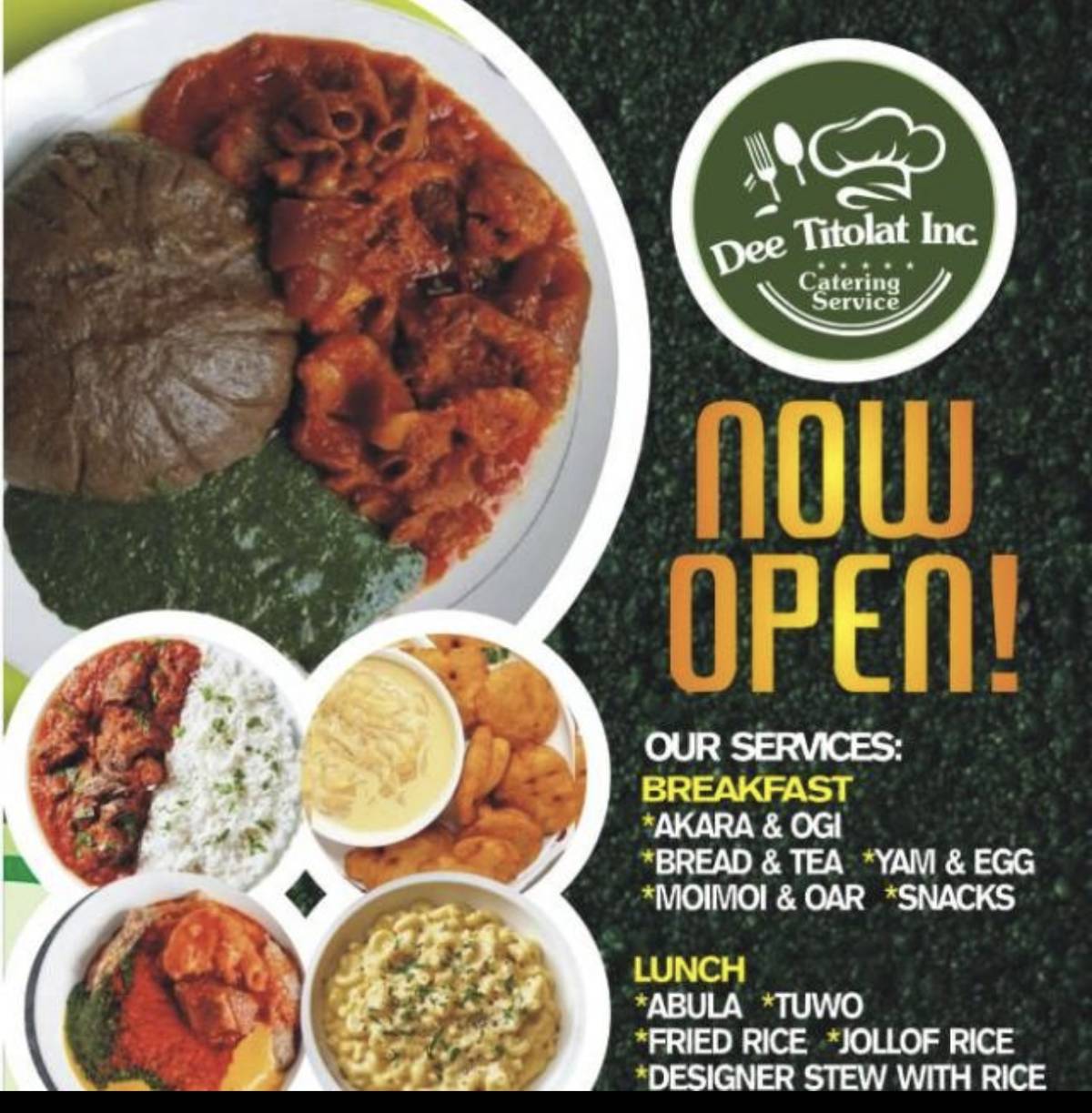 Menu at Dee Titolat African Restaurant, Houston