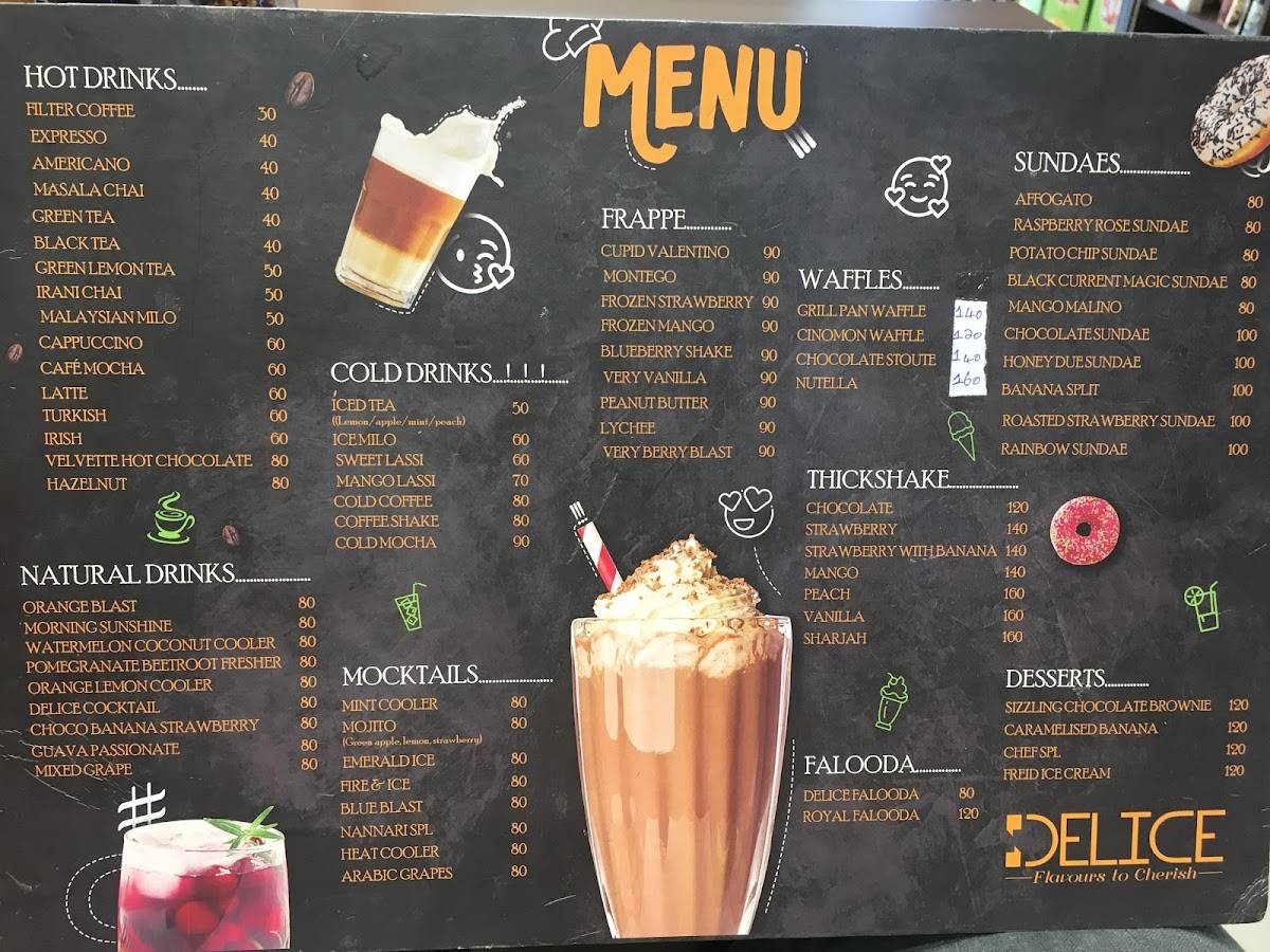 Menu at Delice - flavours to cherish, Chennai